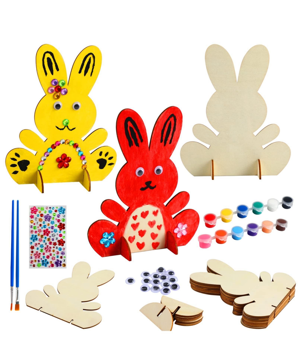 Click here for 10pcs Easter Wooden Bunny Cutouts Painting Kits Ki... prices
