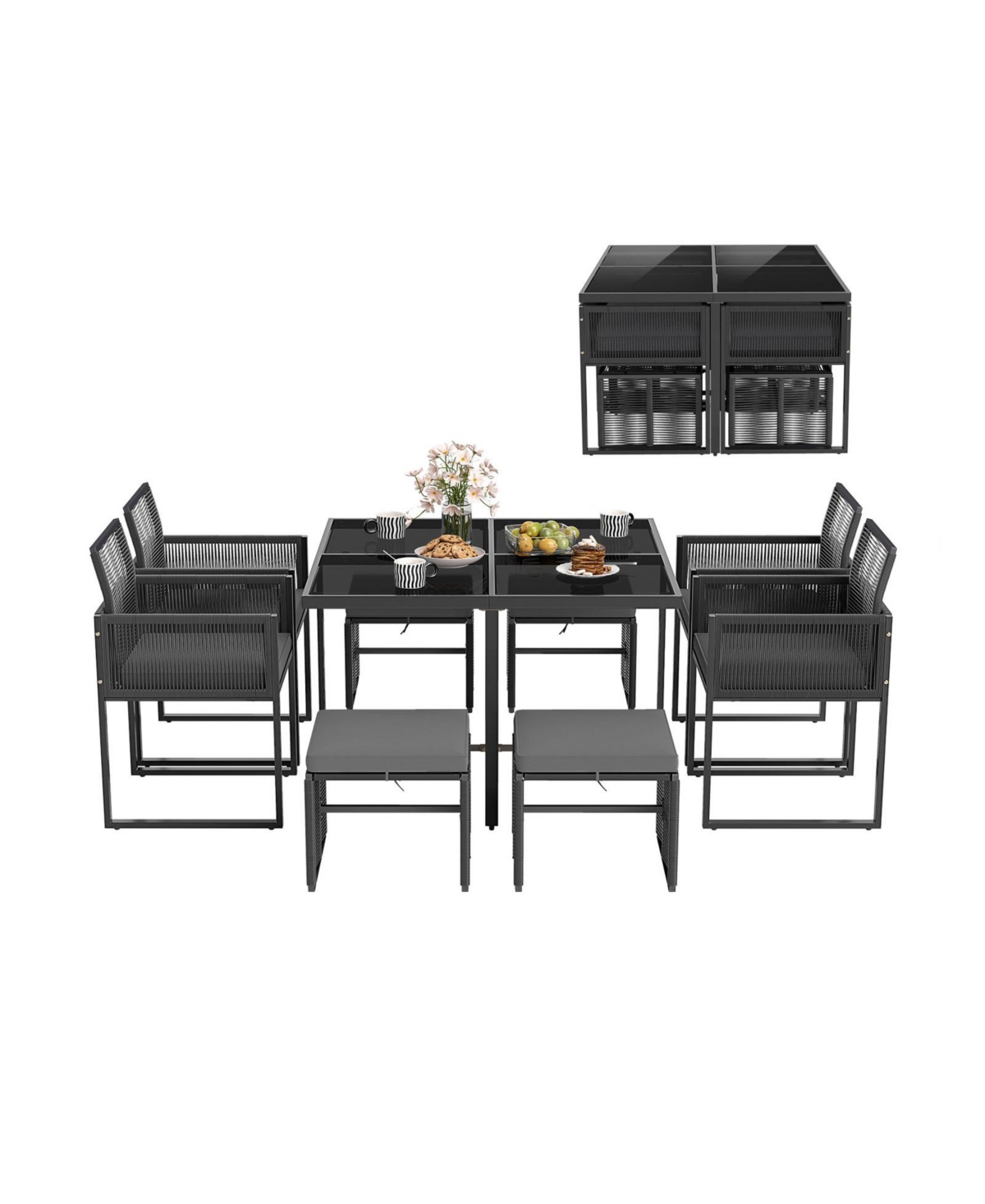 Click here for Sugift 9 Piece Patio Dining Set with Cushions for... prices