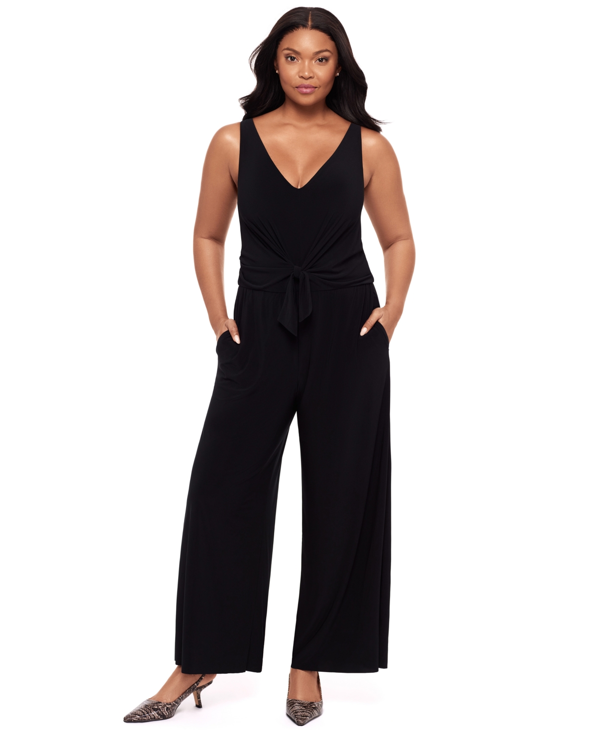 Click here for Body by Miraclesuit Womens V-Neck Jumpsuit - Black prices