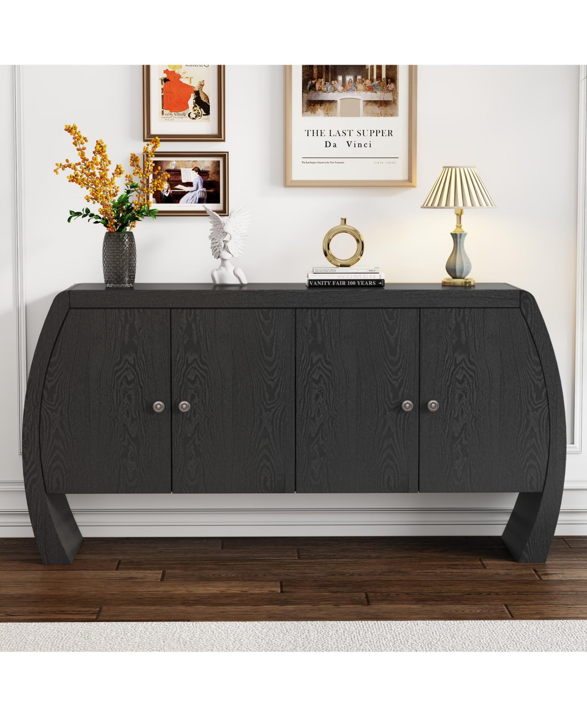 Click here for Flynama Four Door Ash Veneer Storage Cabinet Curve... prices