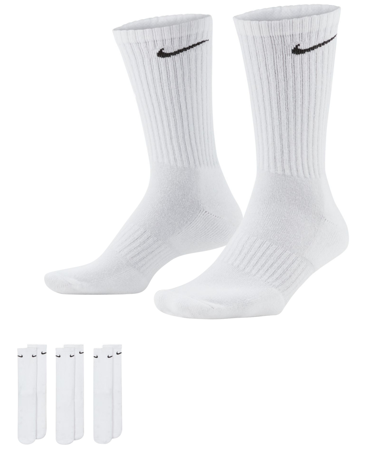 Click here for Nike Mens 3-Pk. Everyday Crew Socks - White/black prices