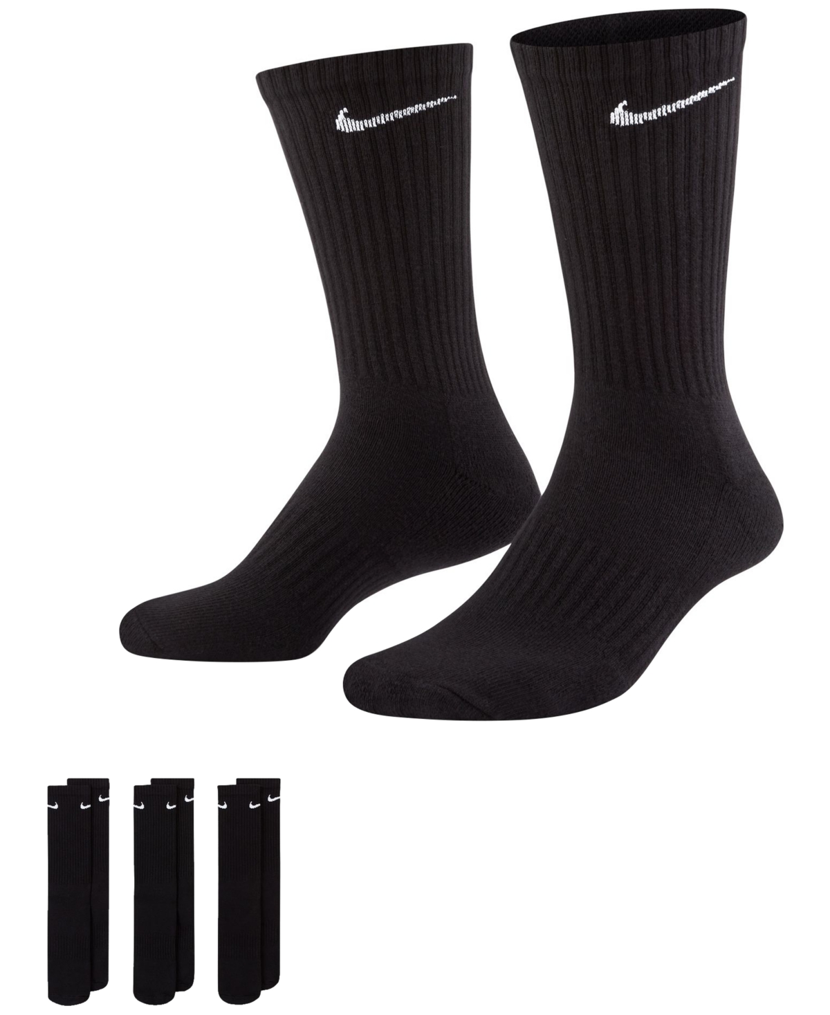 Click here for Nike Mens 3-Pk. Everyday Crew Socks - Black/white prices