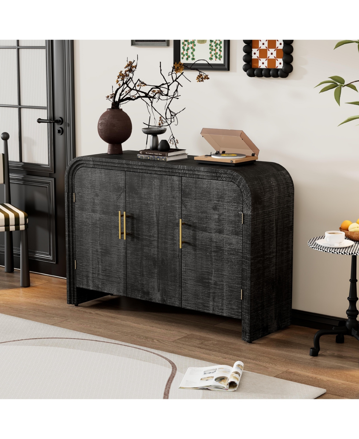 Click here for Flynama Retro Minimalist Curved Sideboard Gold Han... prices