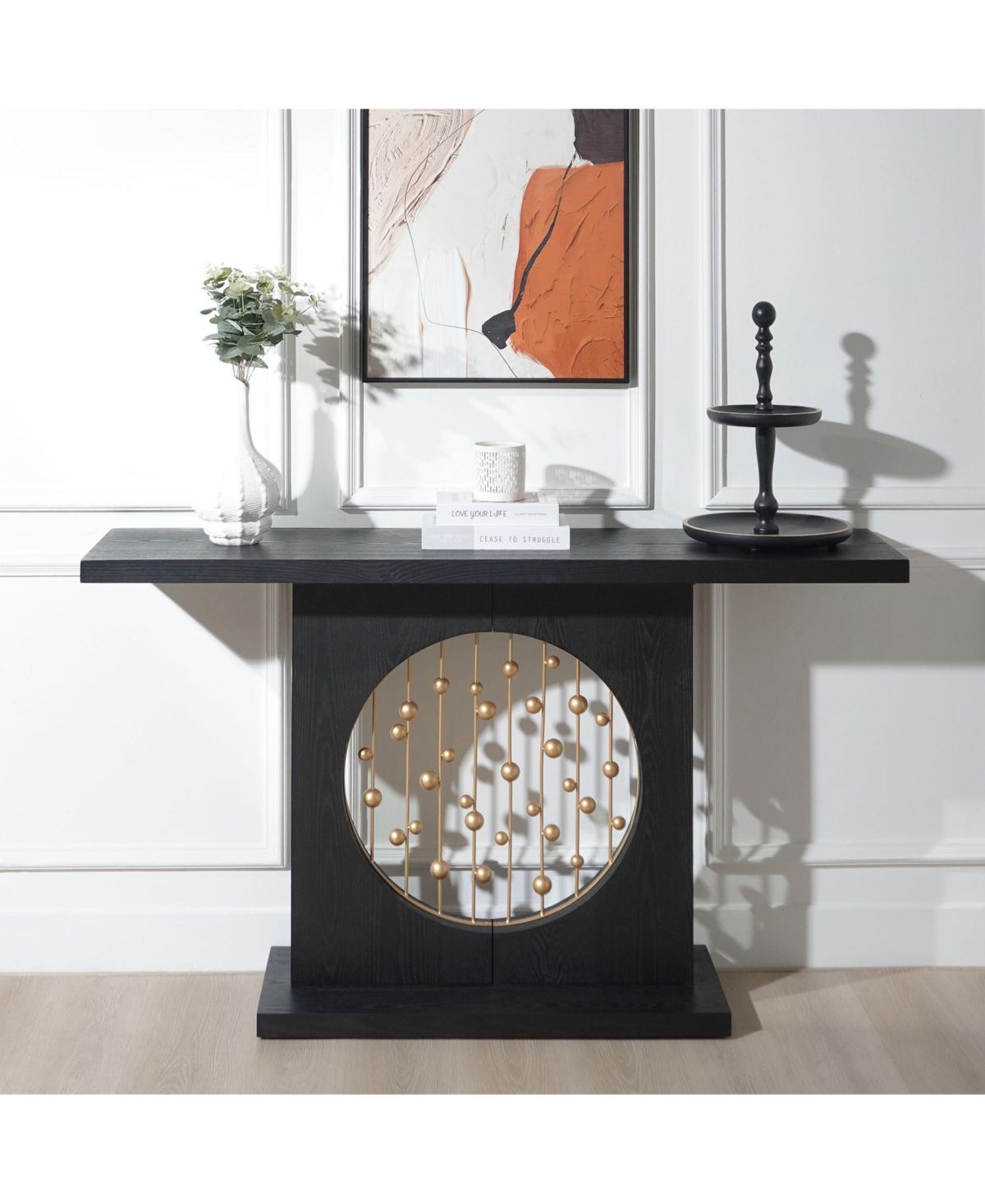 Click here for Flynama 56in Modern Console Table Gold Accent Narr... prices