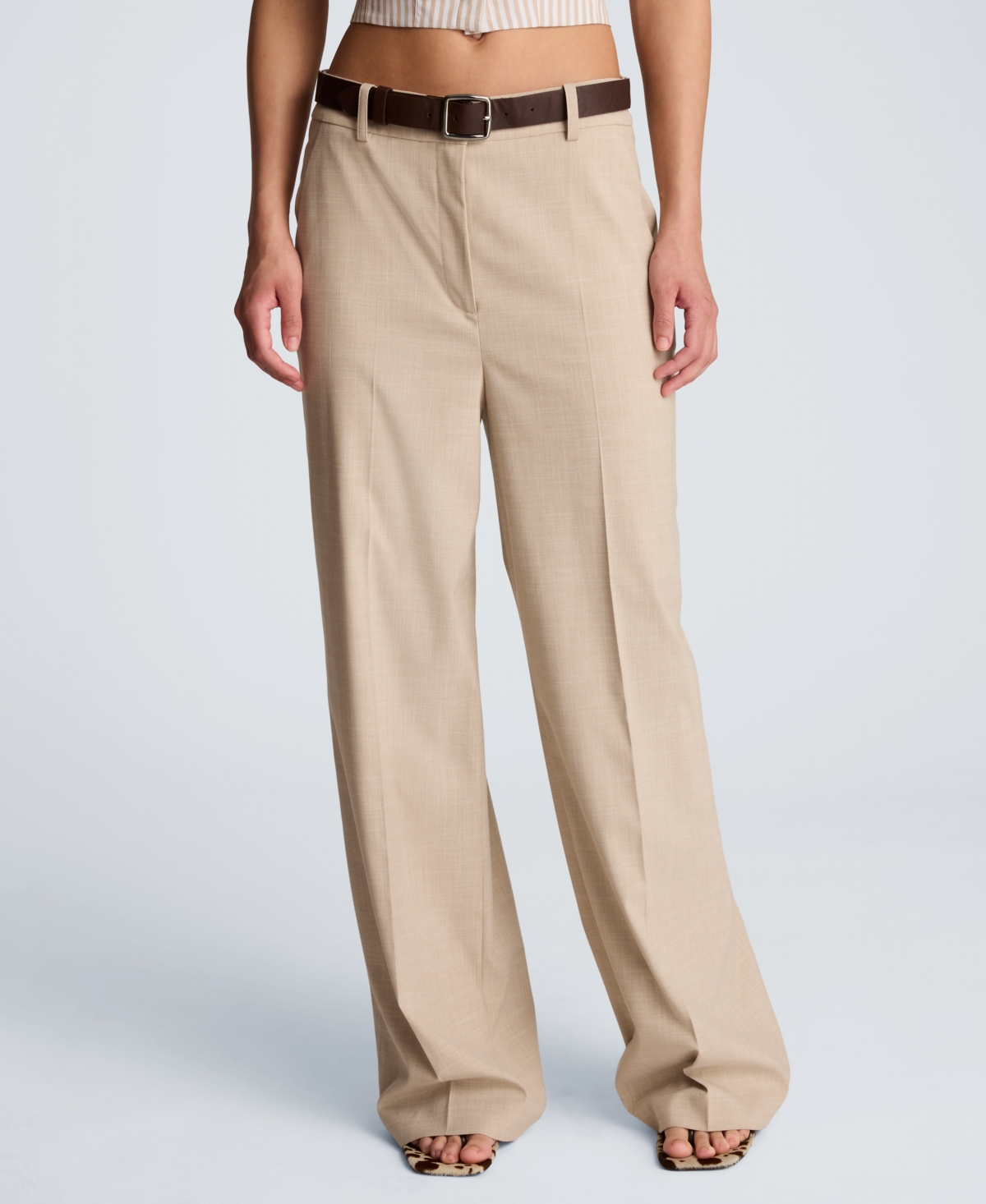 Click here for Kenneth Cole Womens High Rise Wide Leg Pants - Tau... prices