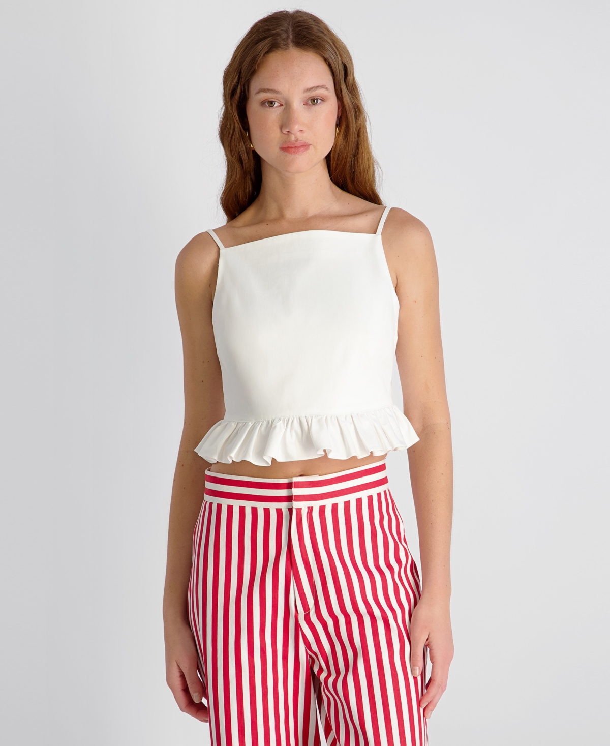 Click here for French Connection Womens Sleeveless Ruffle Peplum... prices