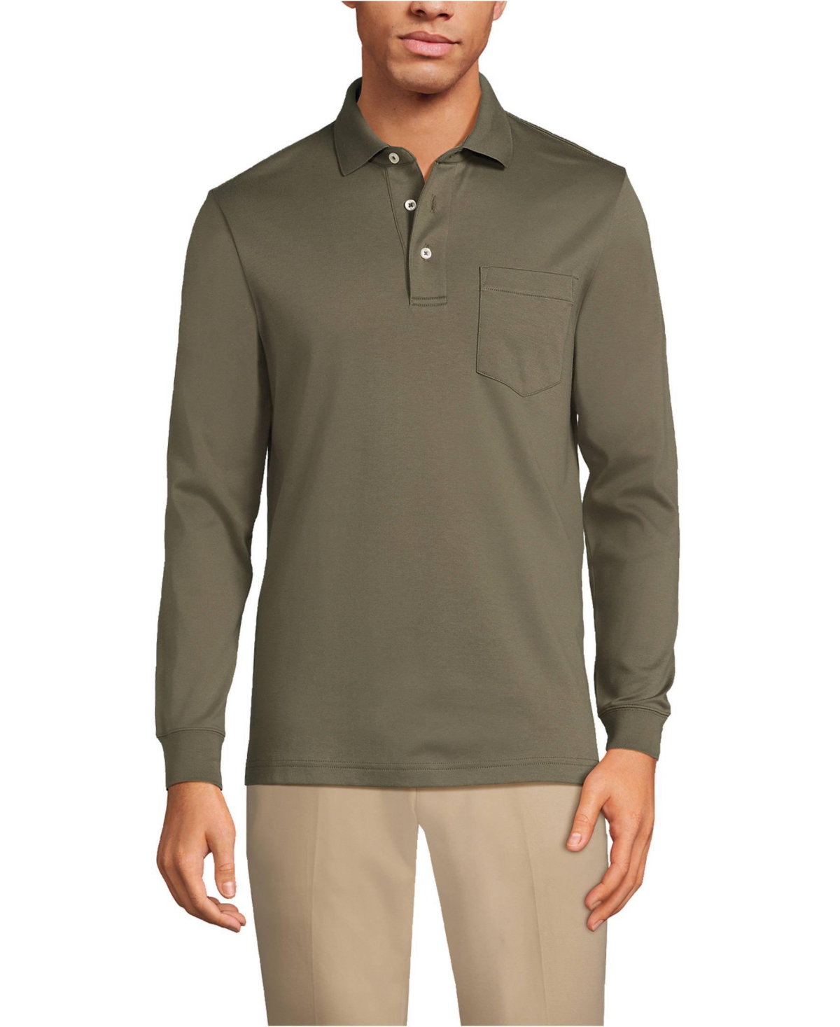 Click here for Lands End Big & Tall Long Sleeve Cotton Supima Pol... prices