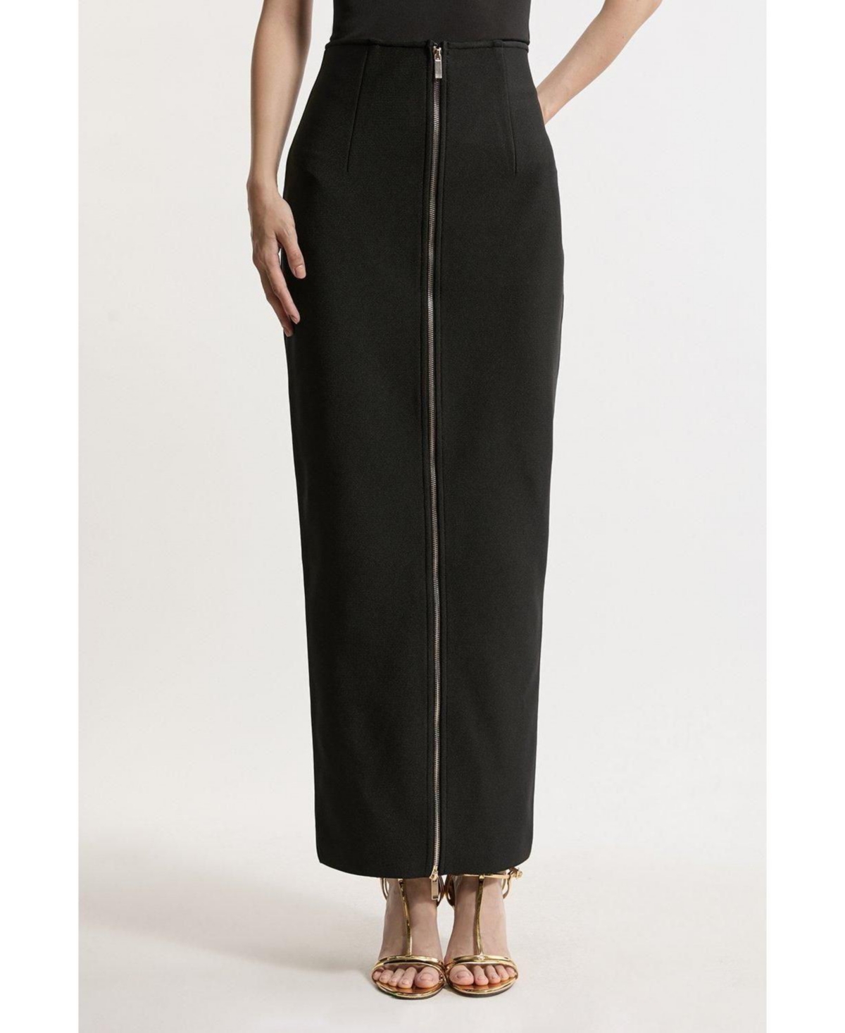 Click here for Karen Millen Womens Figure Form Zip Maxi Skirt - B... prices