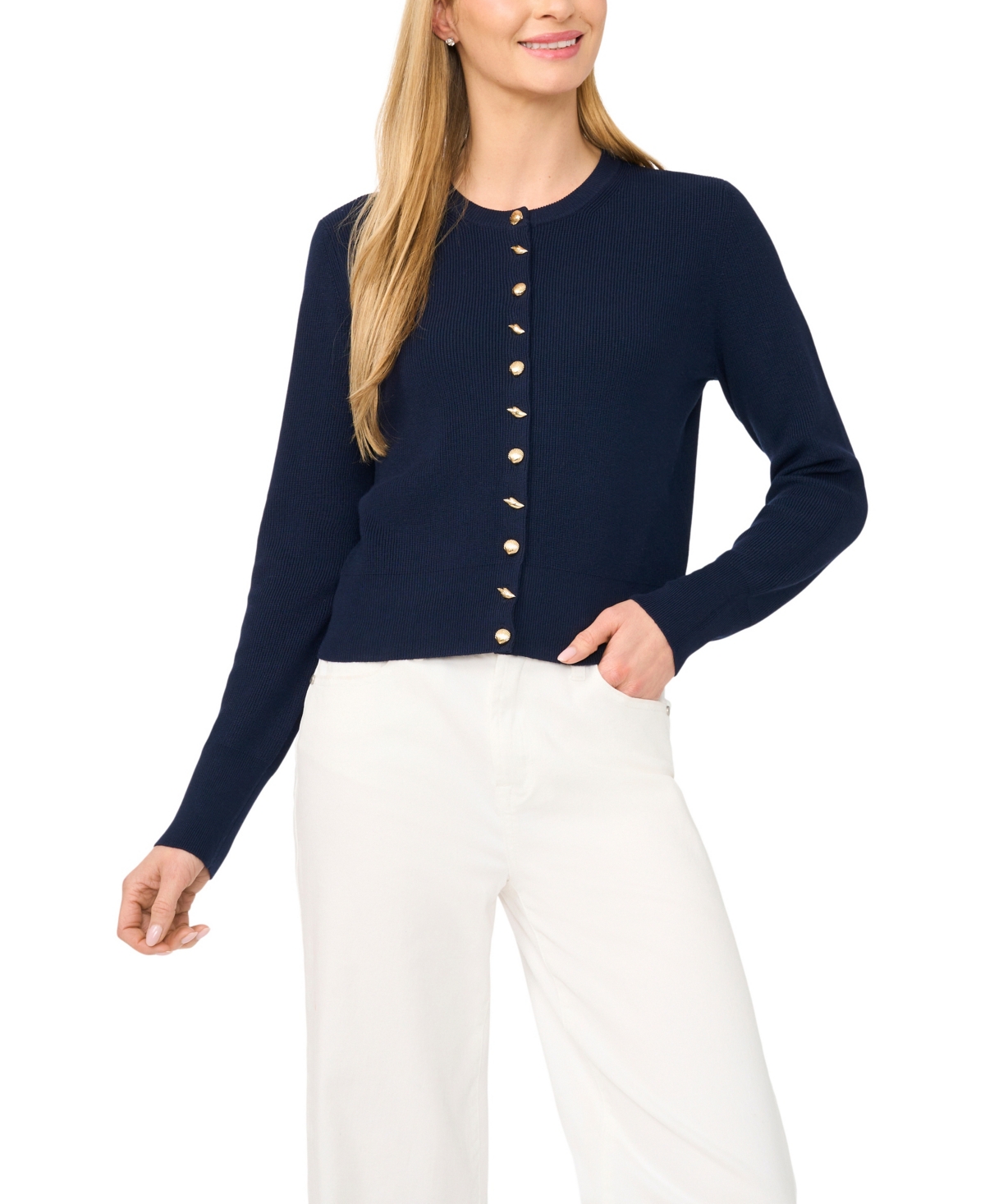 Click here for CeCe Womens Long-Sleeve Crewneck Rayon Cardigan -... prices