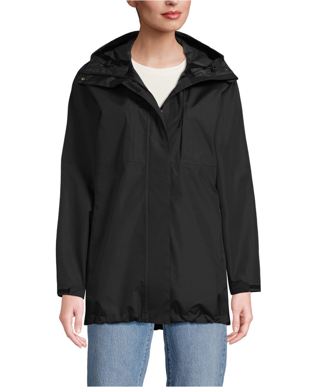 Click here for Lands End Womens Waterproof Raincoat - True black prices