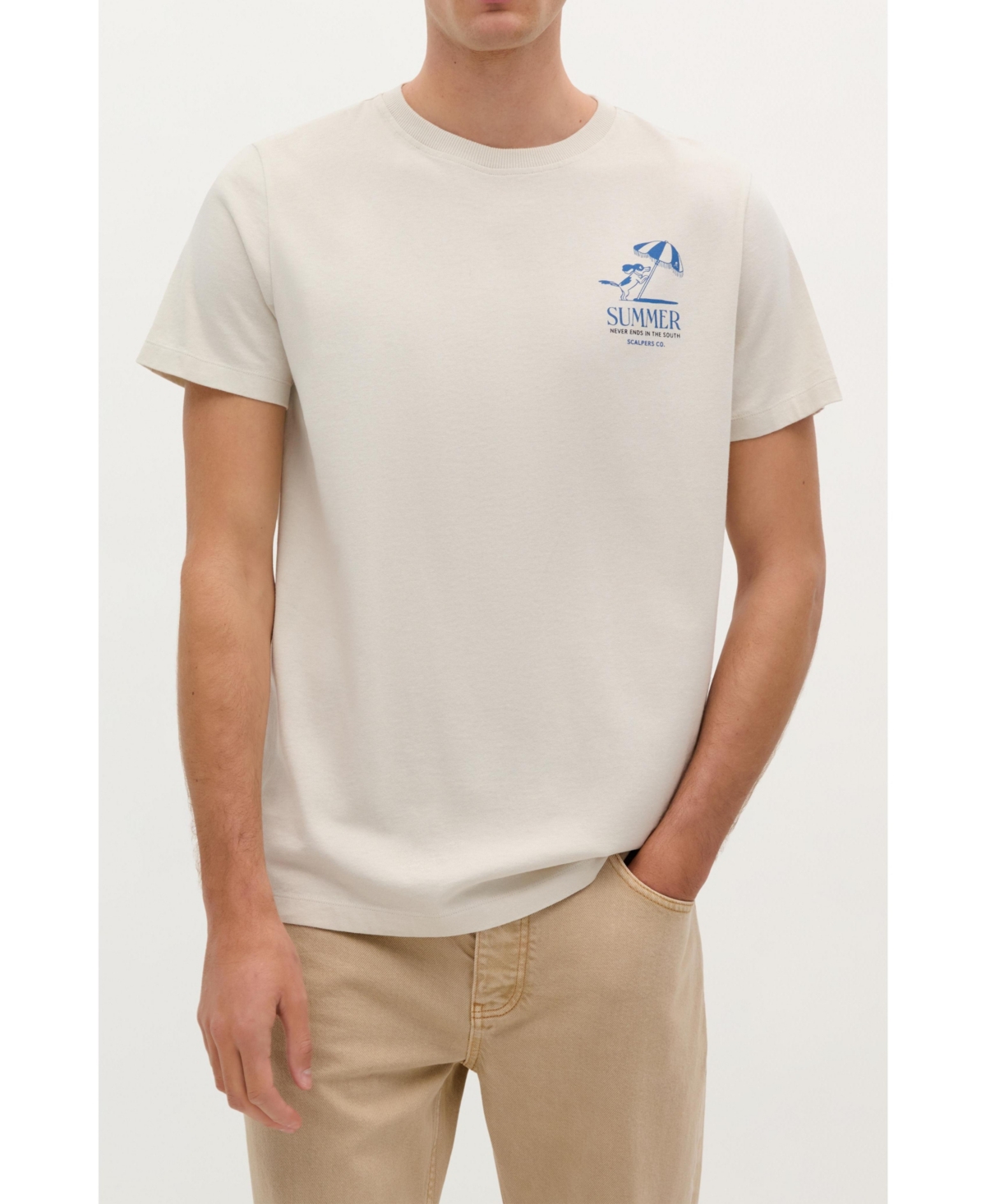 Click here for Scalpers Mens Summer Dog Tee - Light grey prices