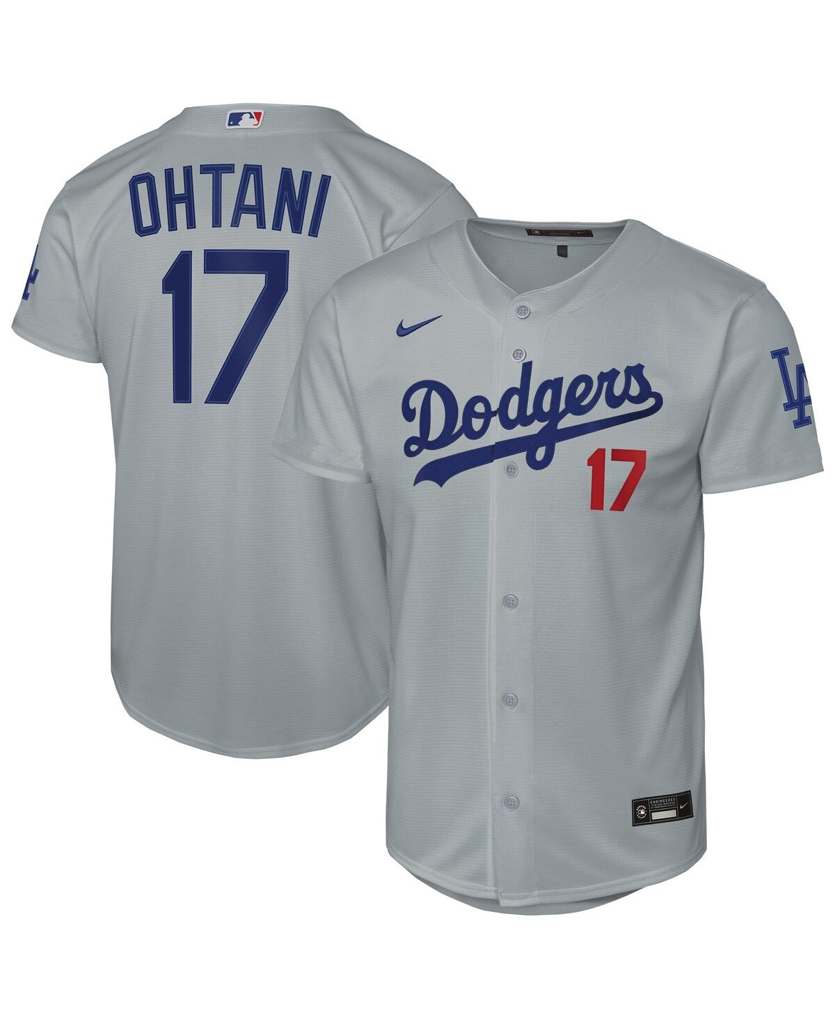 Click here for Nike Big Boys and Girls Shohei Ohtani Gray Los Ang... prices