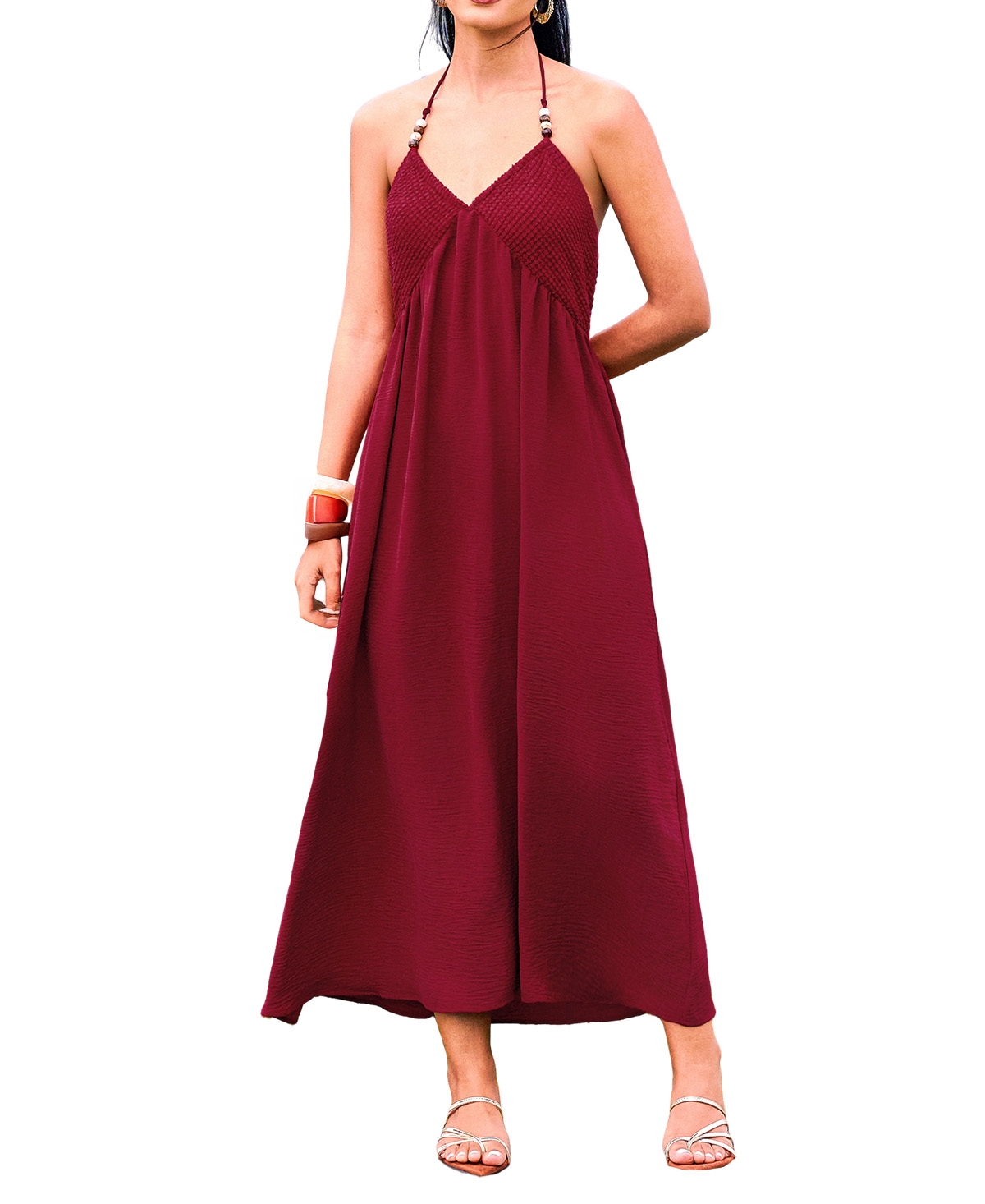 Click here for Cupshe Womens Maxi Beach Dress - Wine Or Burgundy prices