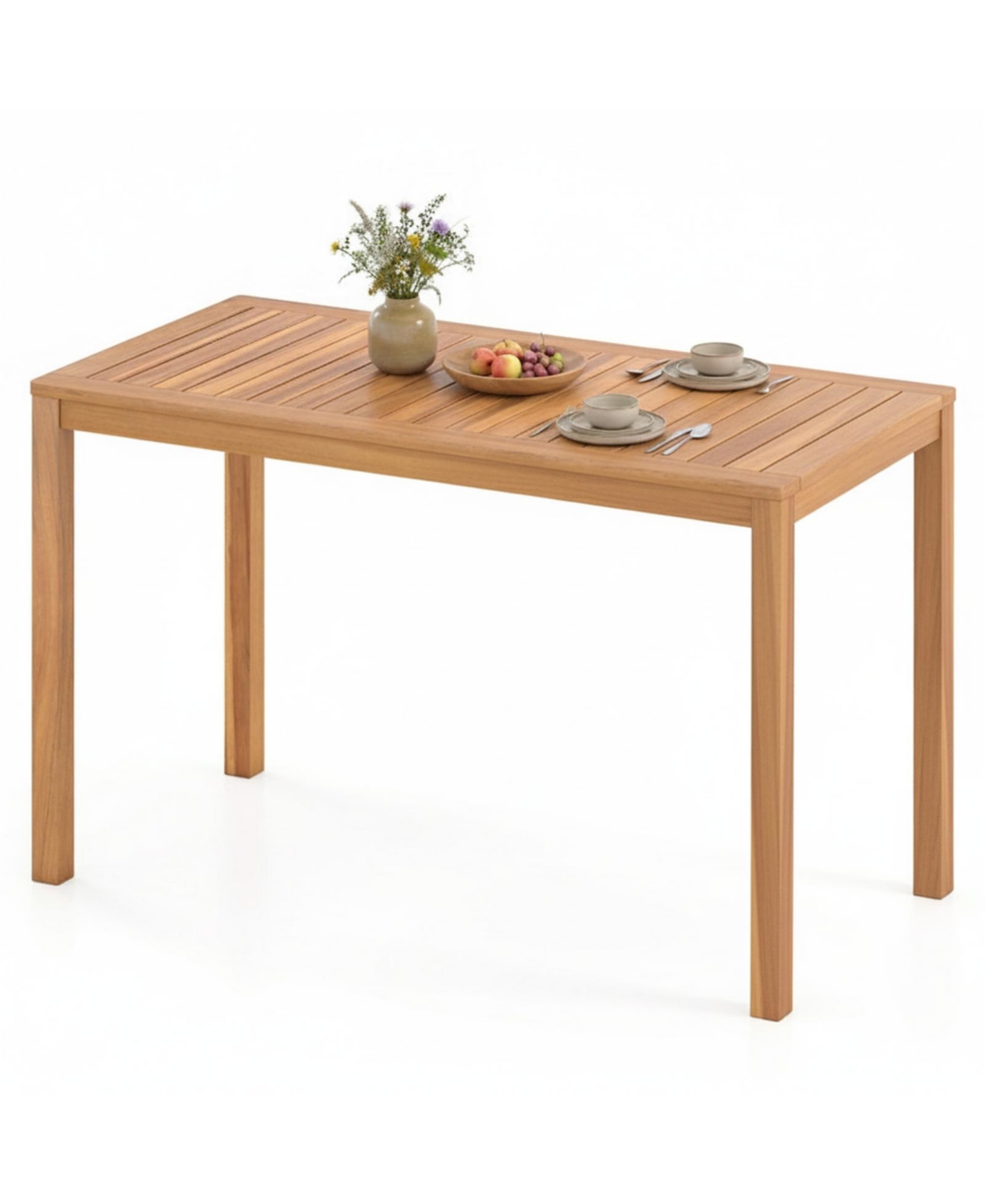 Click here for Gouun Acacia Wood Slatted Outdoor Dining Table for... prices