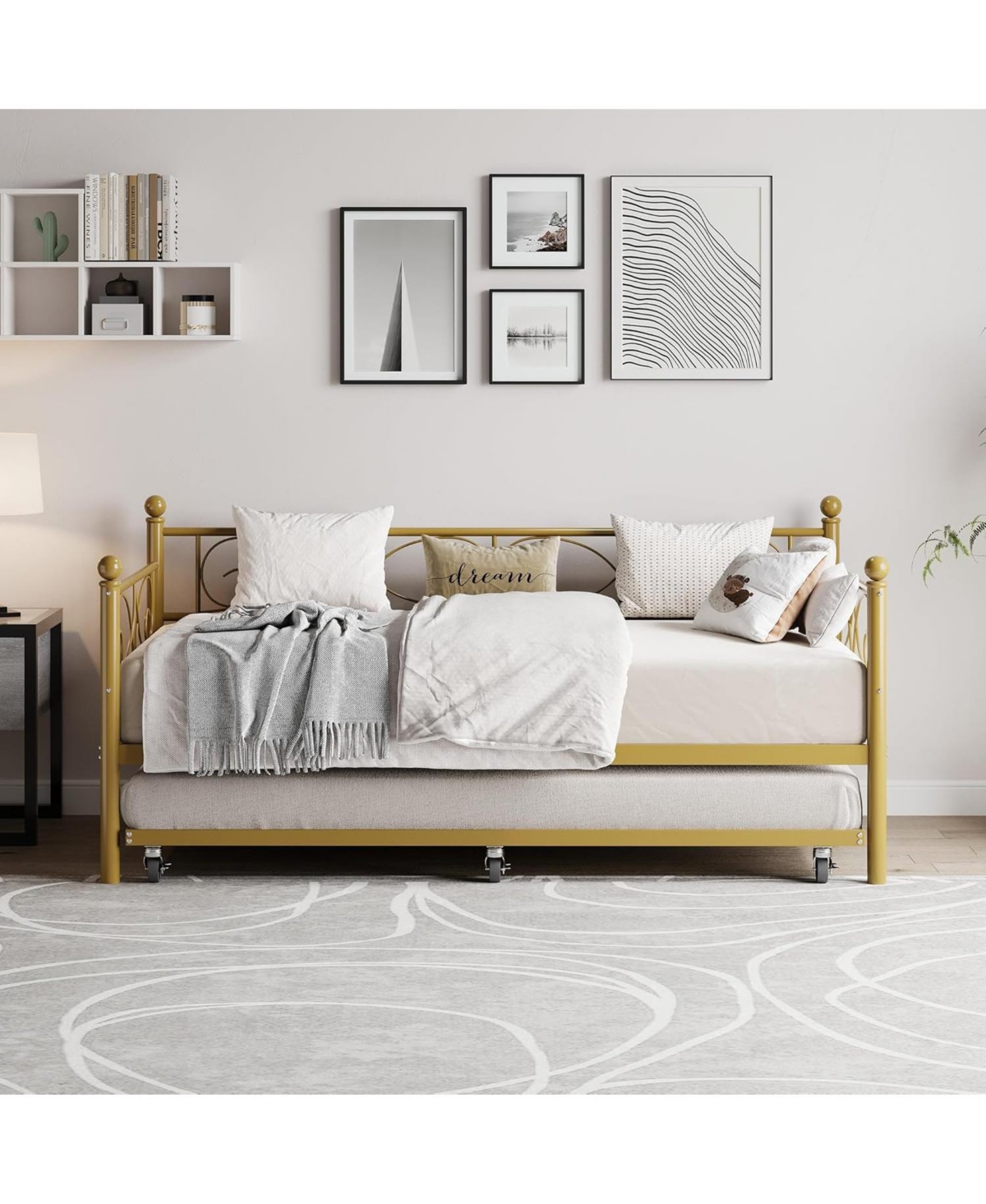 Click here for gaomon Twin Daybed with Trundle Metal Platform Sof... prices