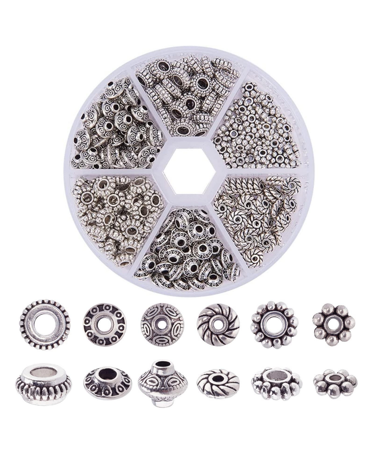 Click here for Gnuadz 300pcs 6 Style Tibetan Metal Alloy Spacer B... prices