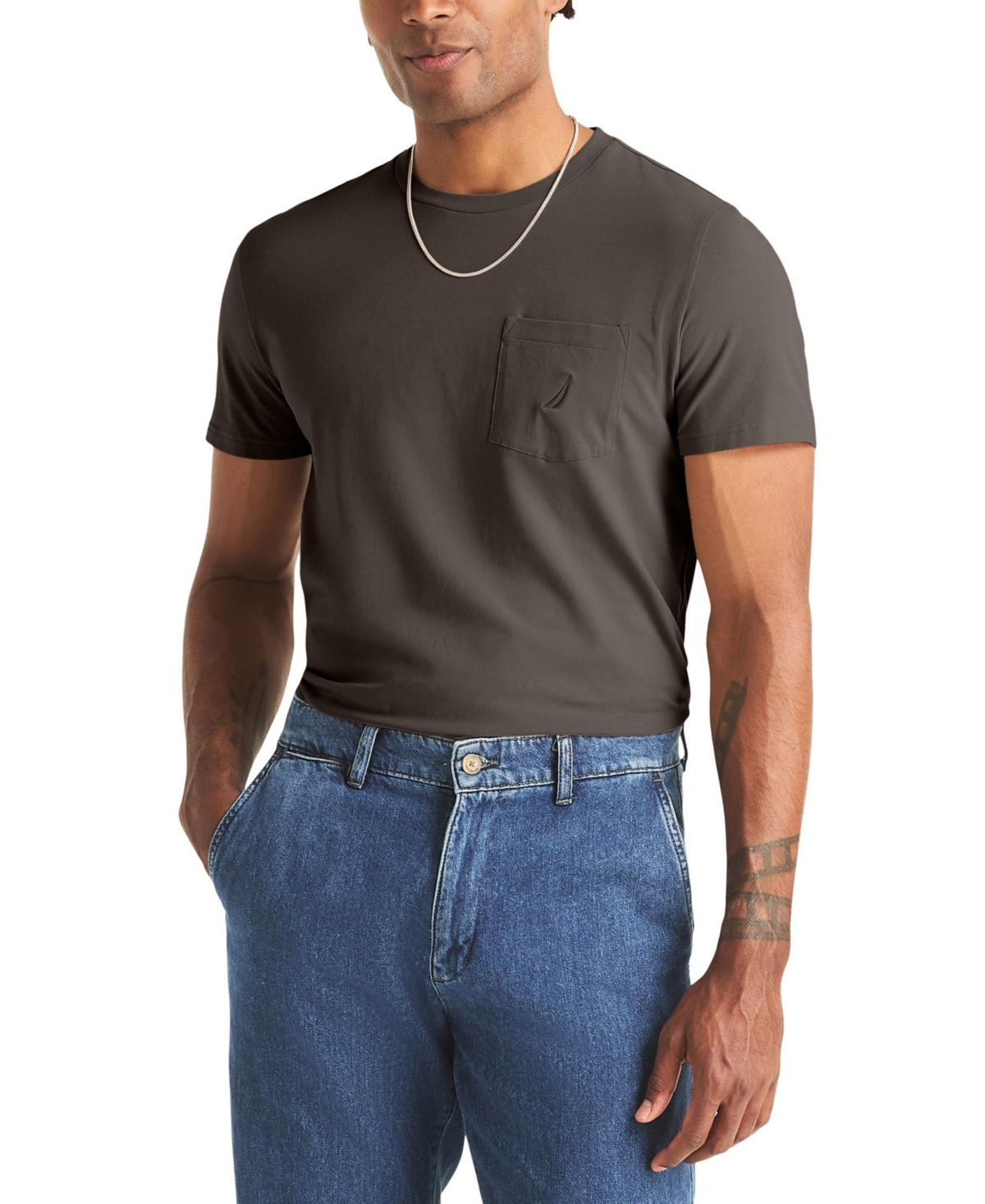 Click here for Nautica Mens Classic-Fit Solid Crew Neck Pocket T-... prices