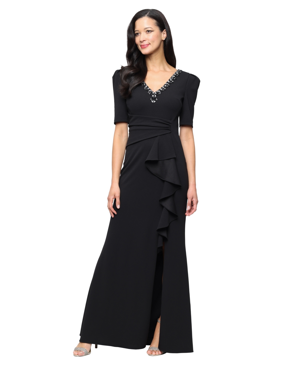 Click here for Alex Evenings Womens Embellished V-Neck Ball Gown... prices