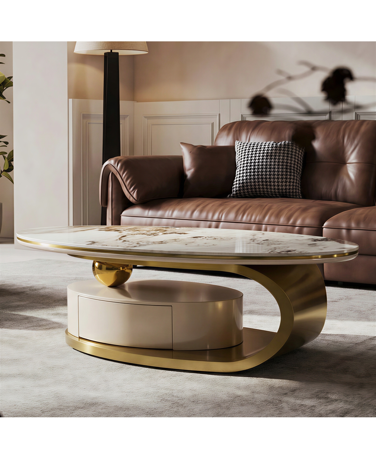 Click here for Streamdale Furniture Oval Coffee Table with Drawer... prices