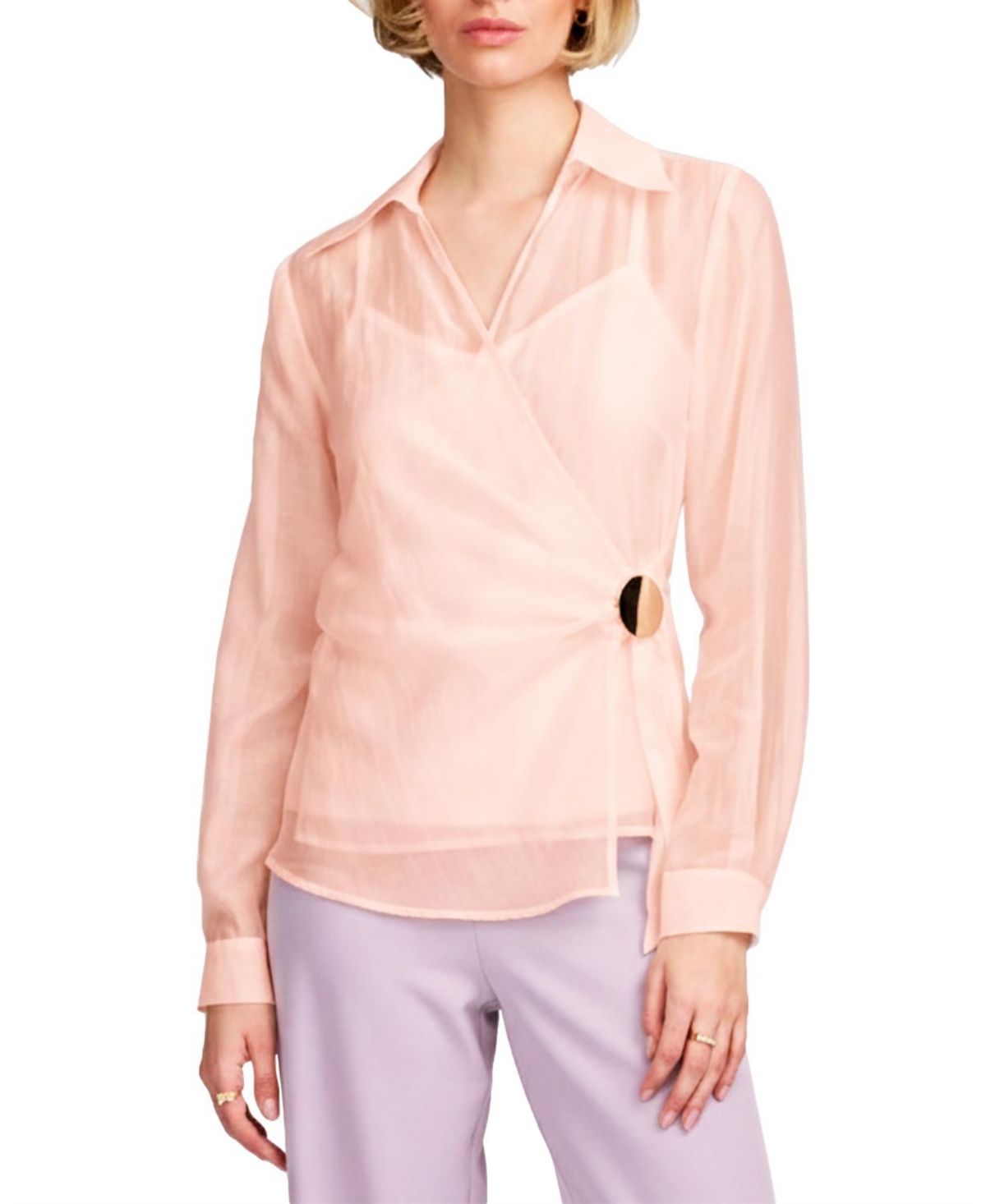 Click here for Elle Collection Womens Hardware Shirt - Blush prices