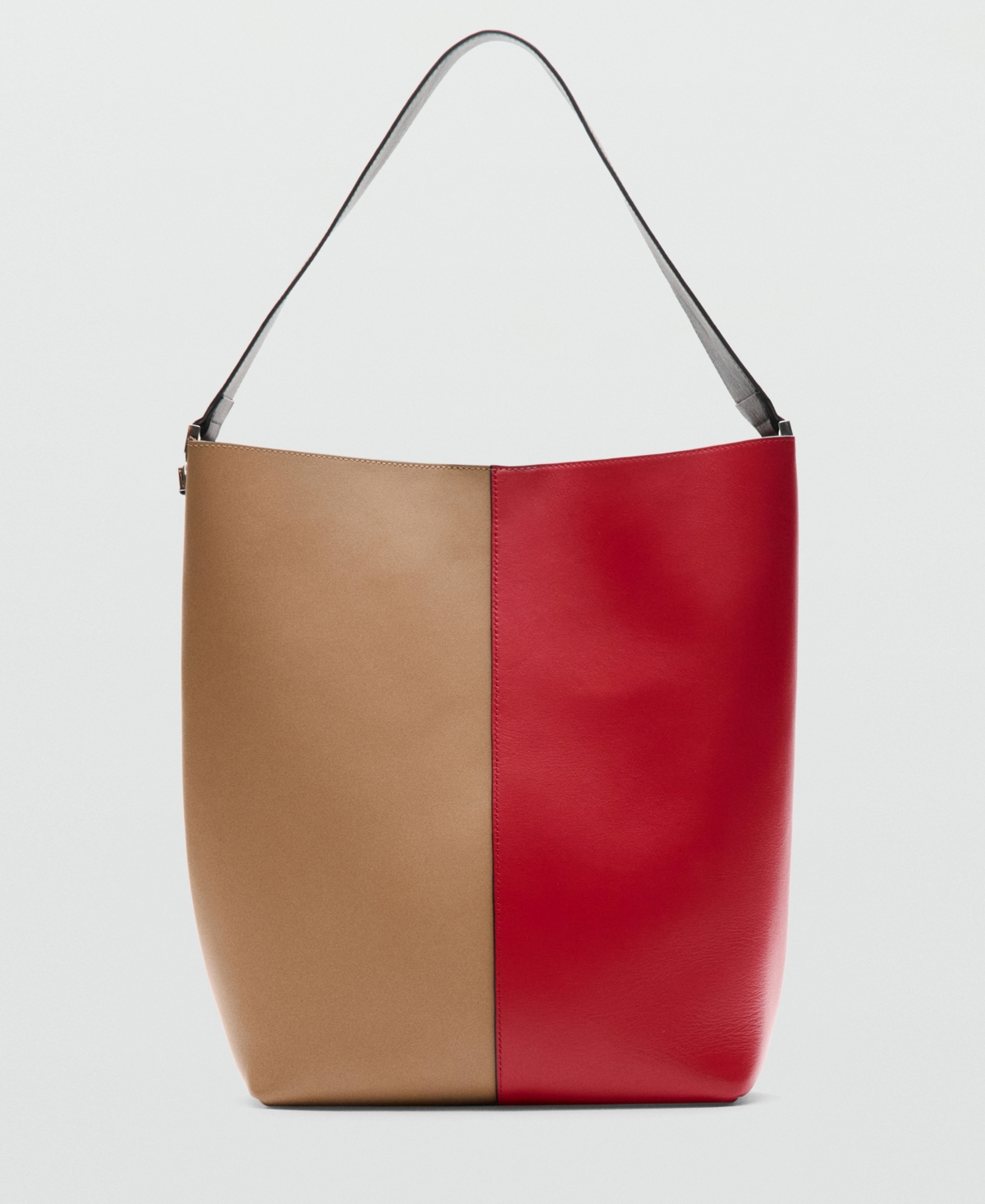 Click here for Selection Mango Womens Leather Bucket Bag - Red prices