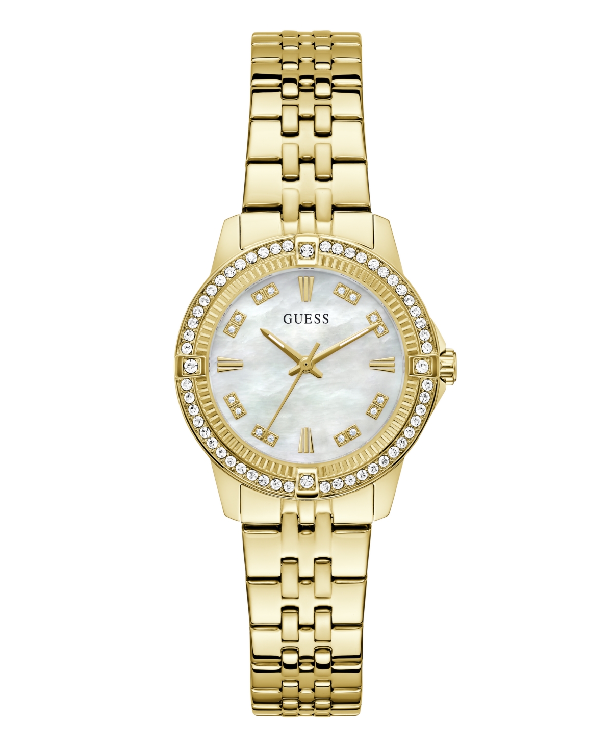 Click here for Guess Womens Glitz Gold-Tone Stainless Steel Analo... prices