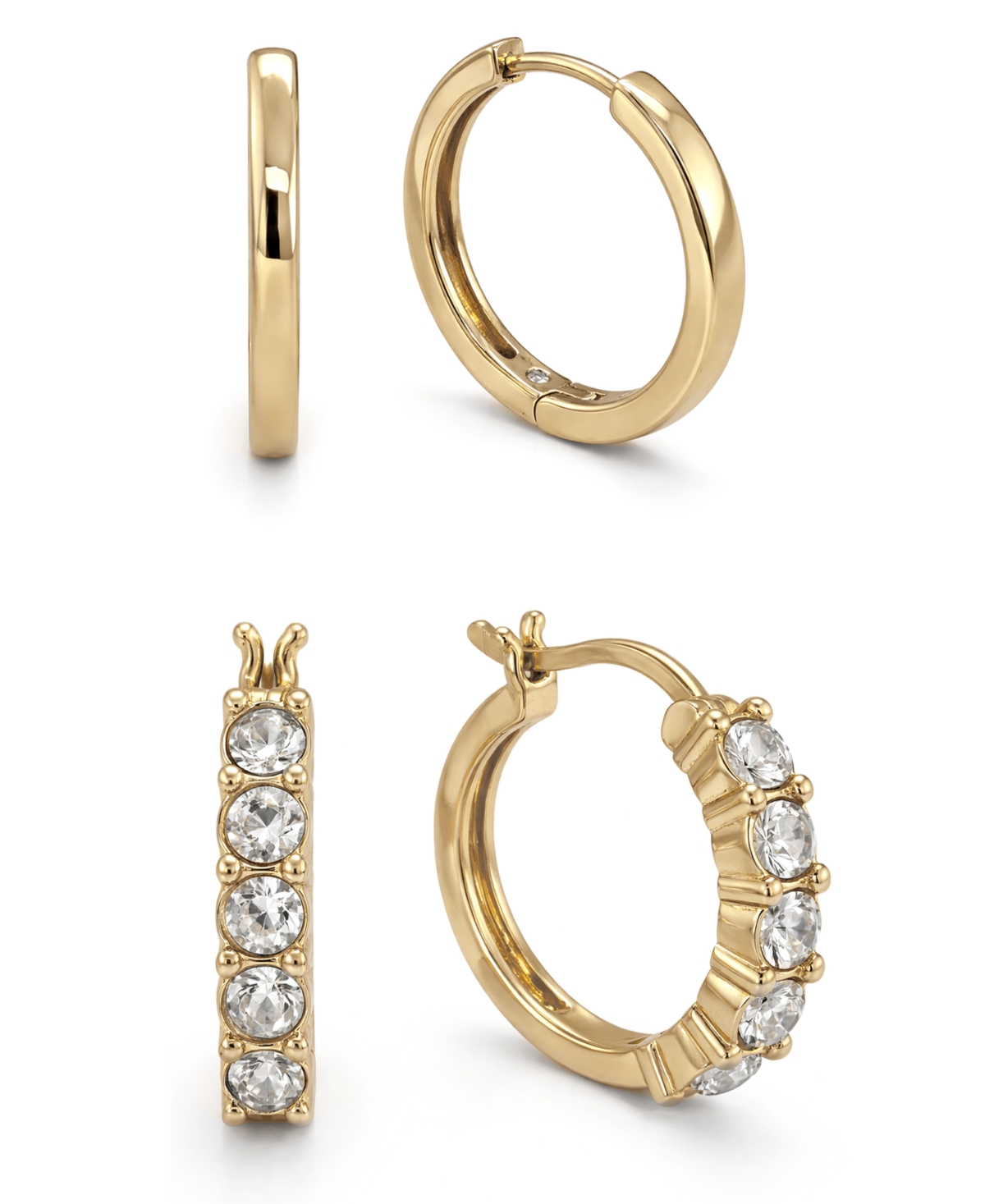 Click here for And Now This Crystal 18K Gold Plated Duo Hoop Earr... prices