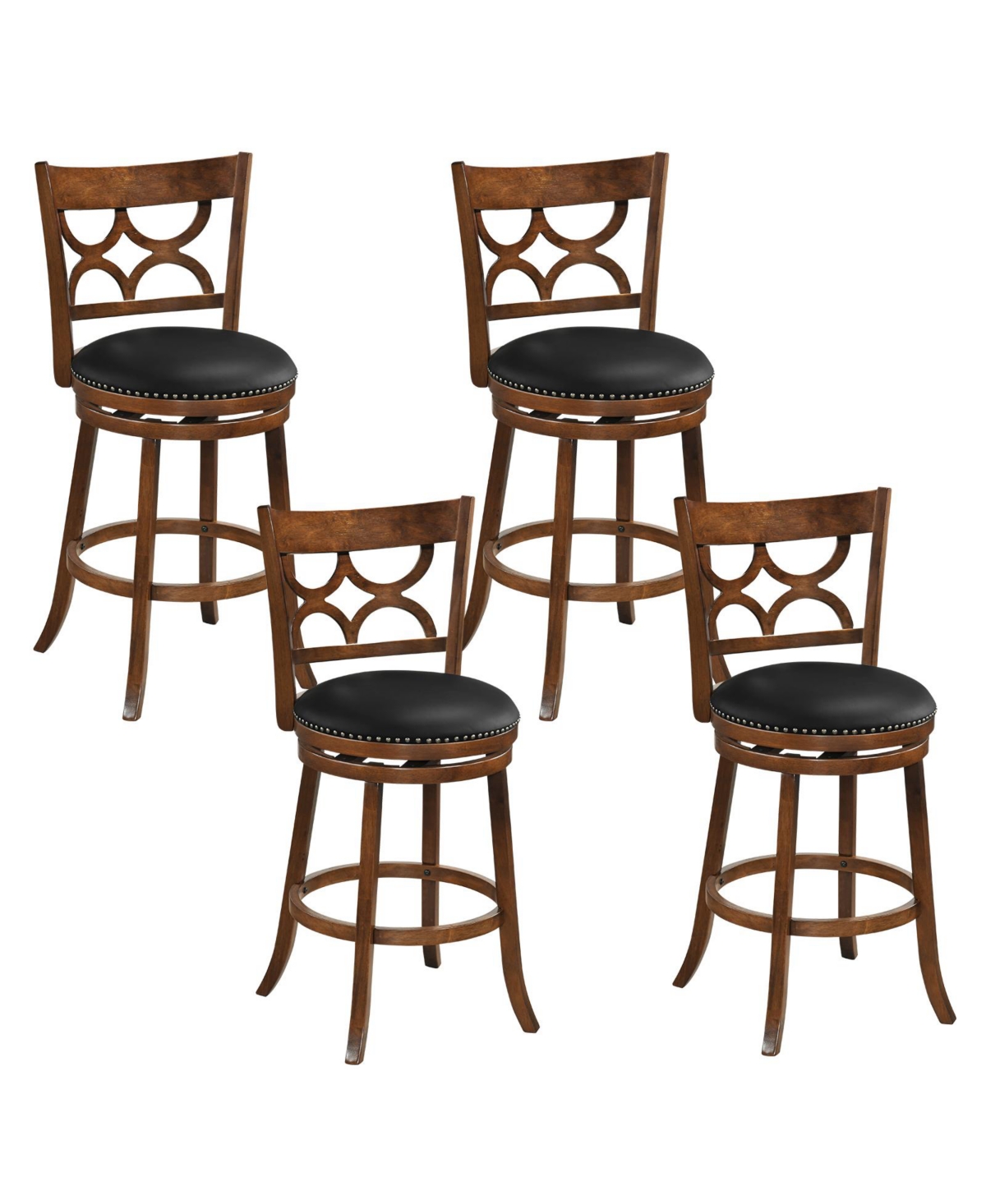 Click here for Gymax 31 Bar Height Stools Set of 4 w/Rubber Wood... prices