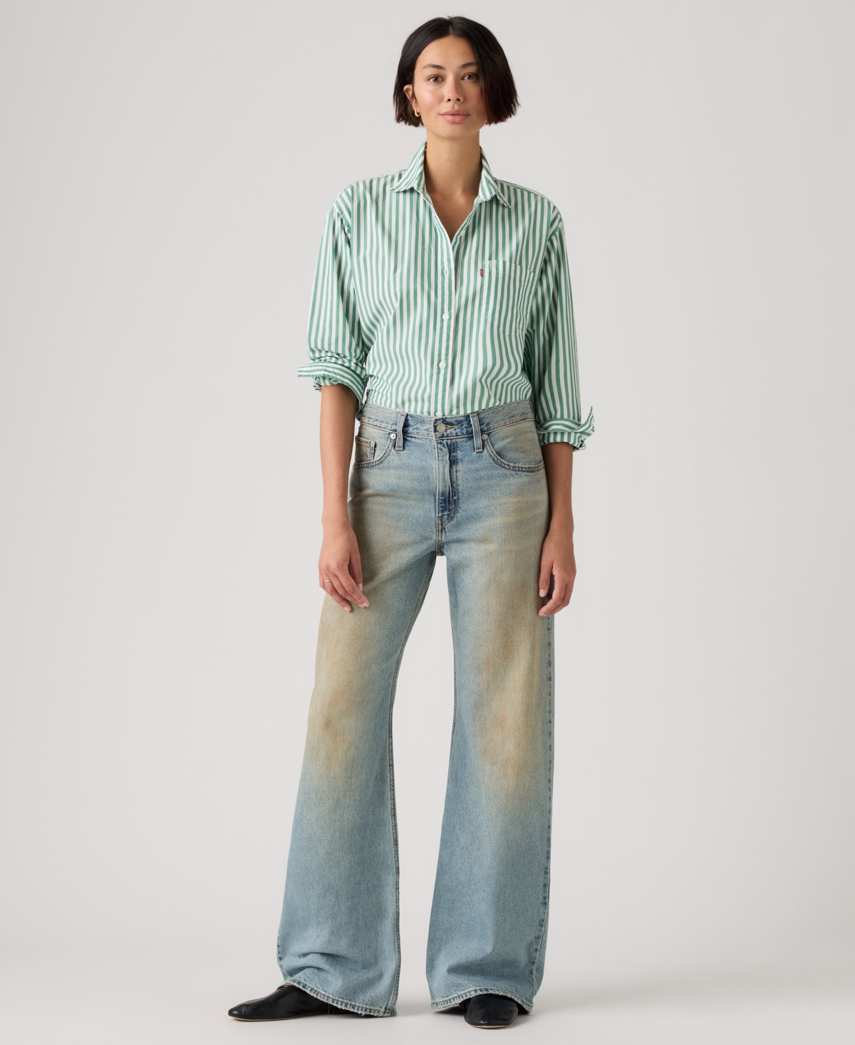 Click here for Levis Premium Womens Mid-Rise Loose Bootcut Jeans... prices