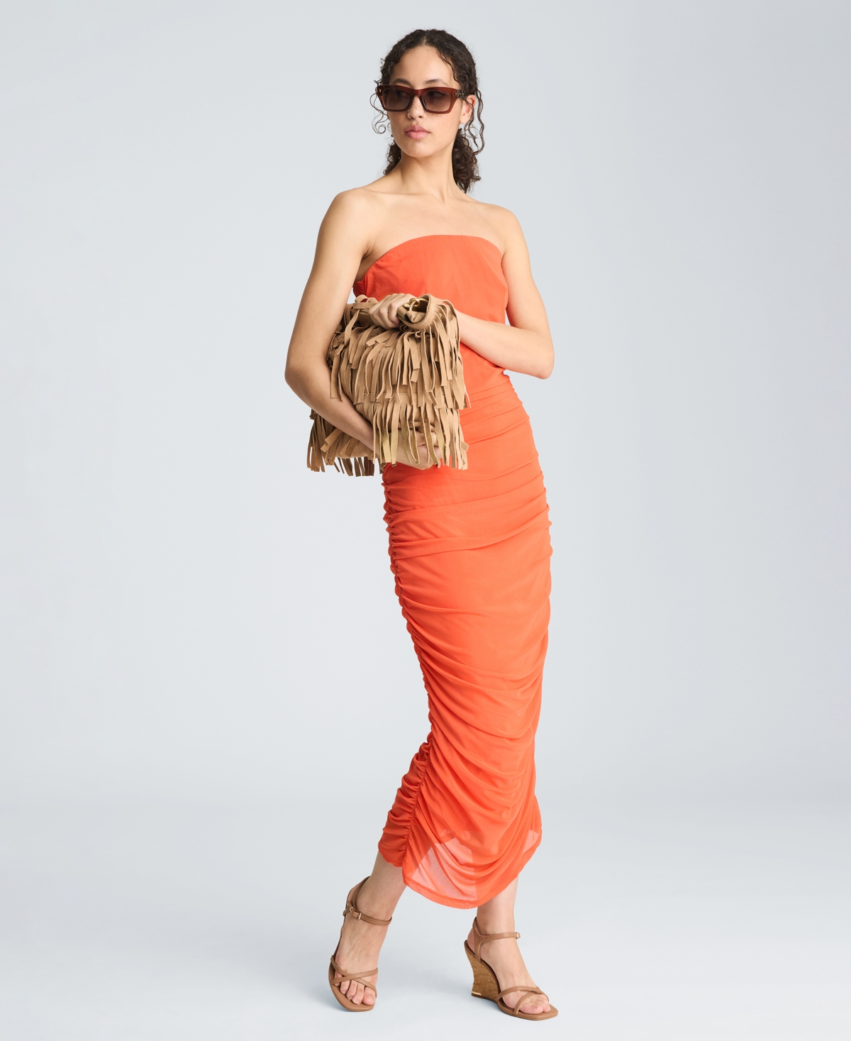 Click here for Kenneth Cole Womens Strapless Midi Dress - Tango prices