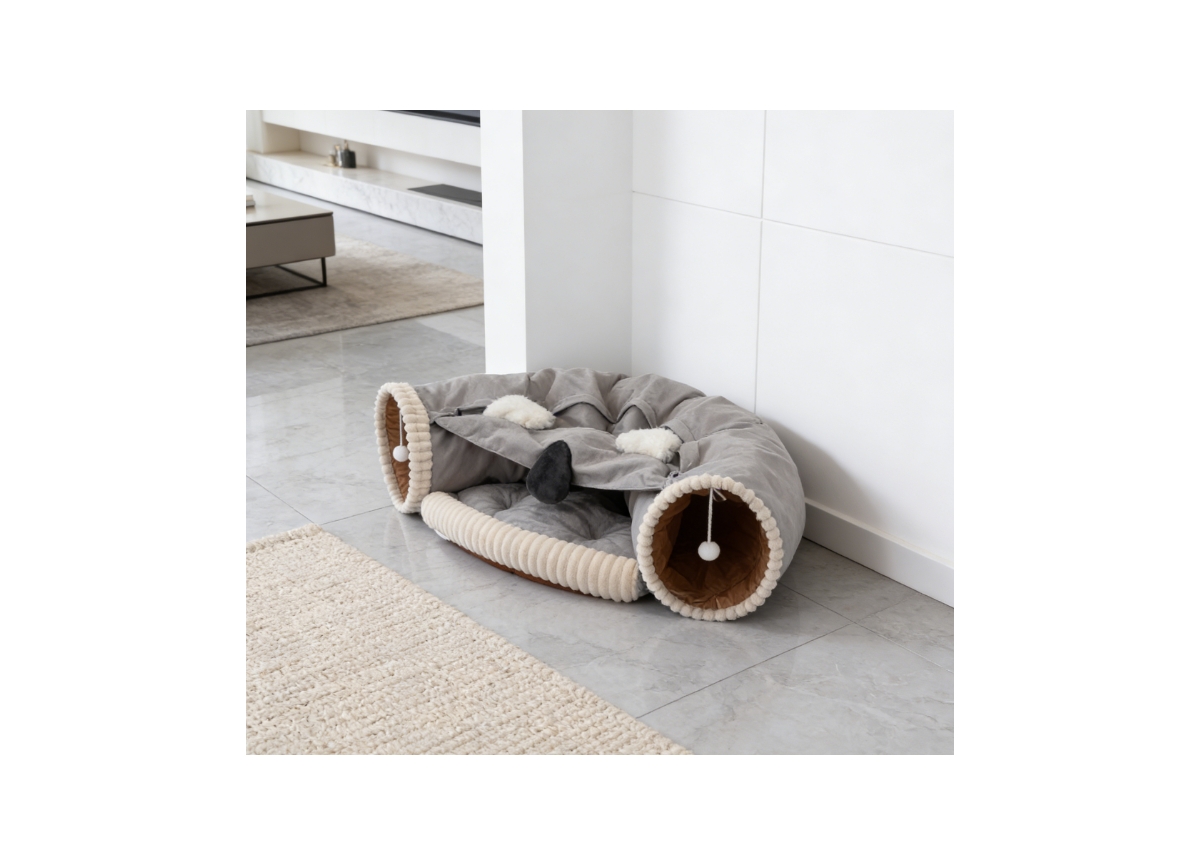 Click here for Zeus & Ruta Cat Tunnel Bed with Cushioned Nest and... prices