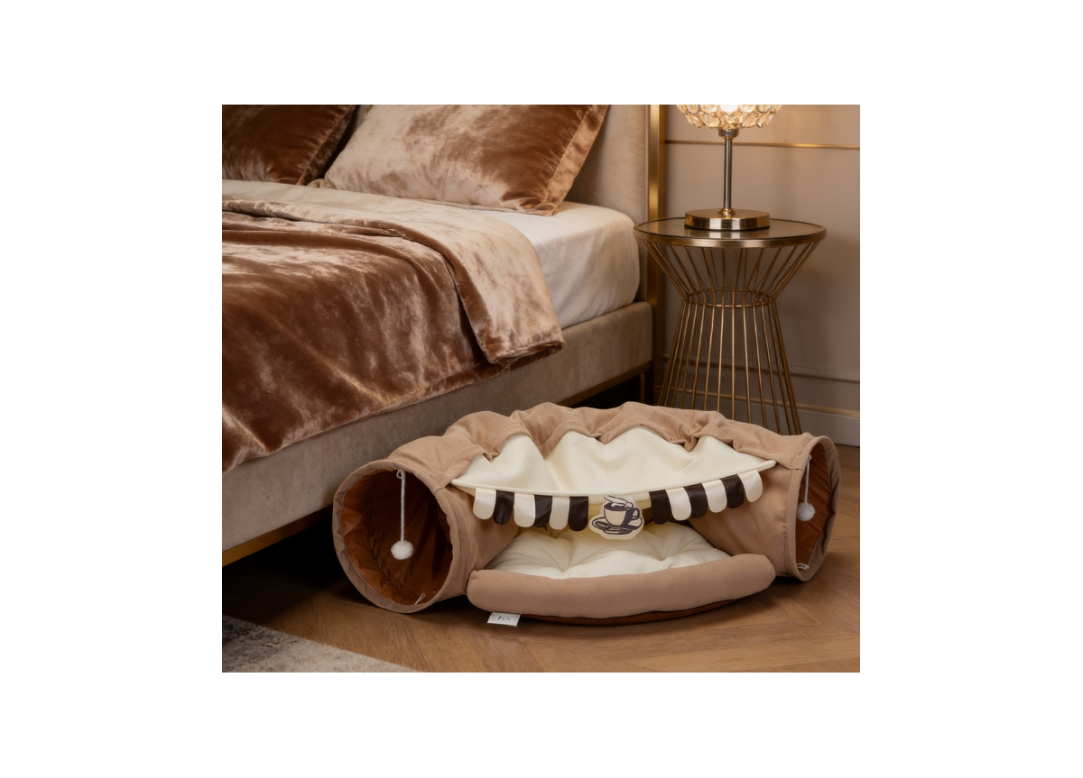 Click here for Zeus & Ruta Cat Tunnel Bed with Cushioned Nest and... prices