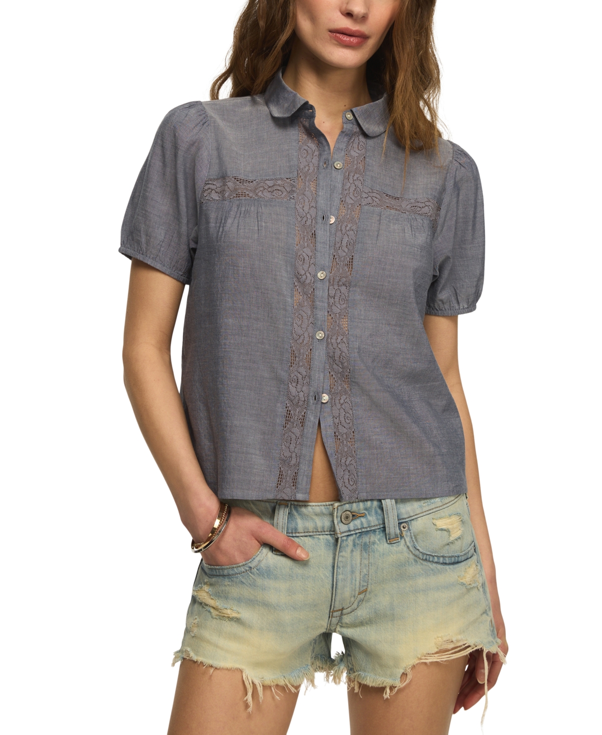 Click here for Lucky Brand Womens Embroidered Peter Pan Collar To... prices