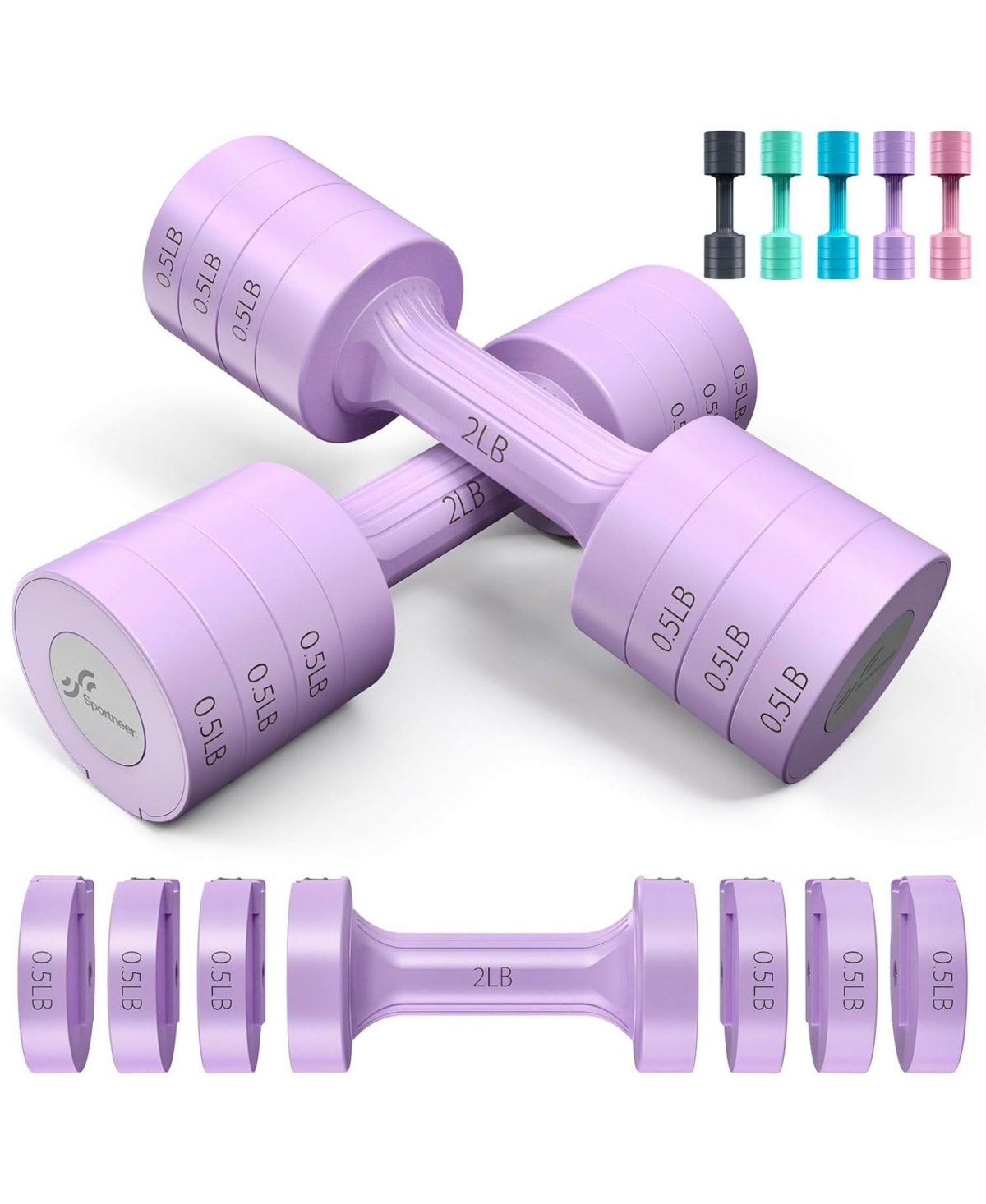 Click here for Sportneer Adjustable Dumbbells Hand Weights 5 lb E... prices