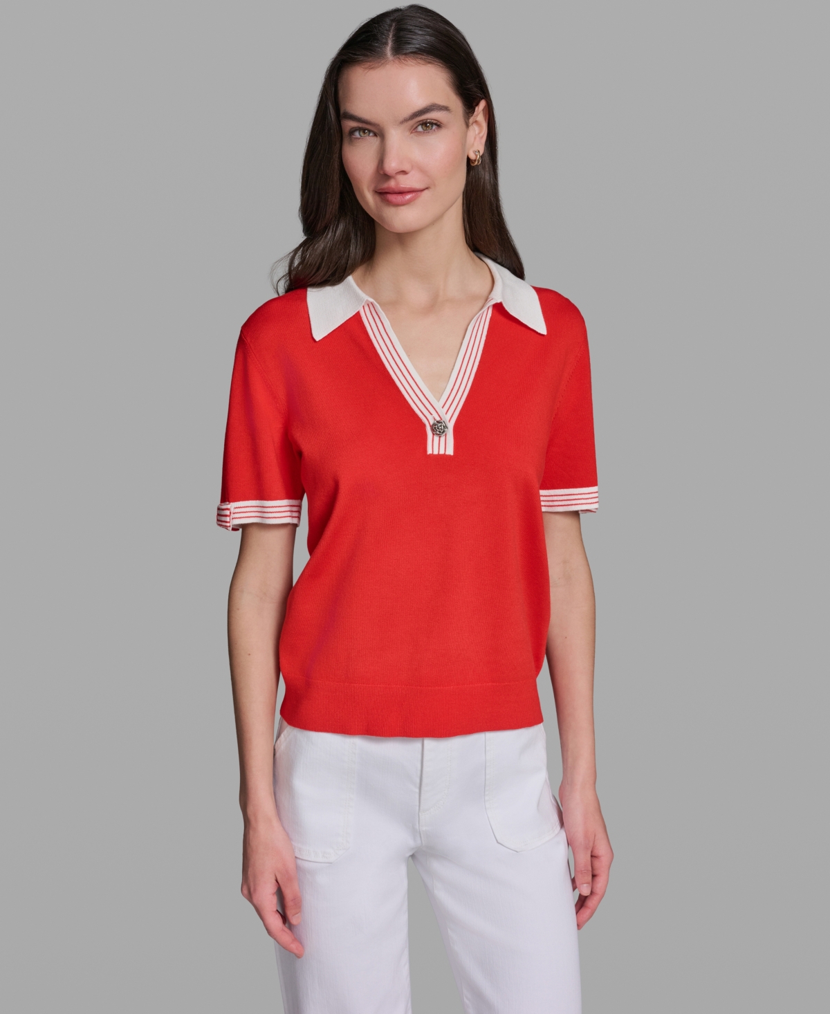 Click here for Karl Lagerfeld Paris Womens Johnny Collar Sweater... prices