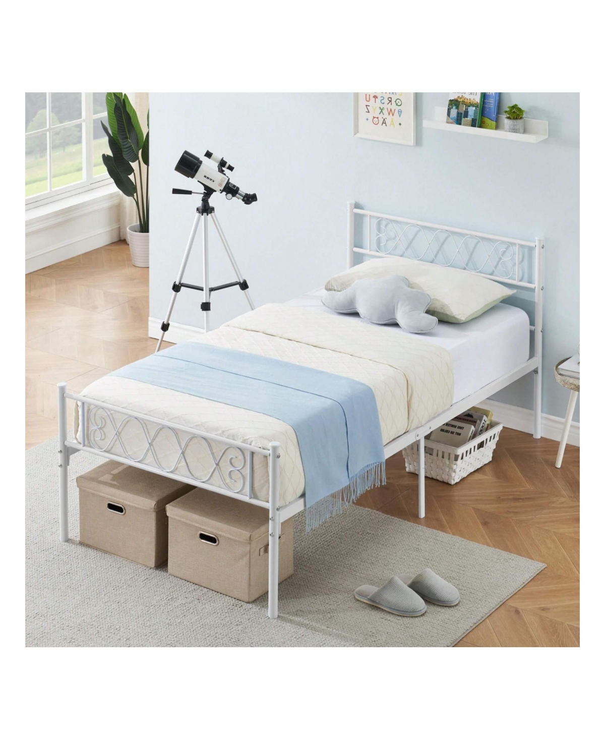 Click here for gaomon Heart-Shaped Metal Platform Bed with Headbo... prices