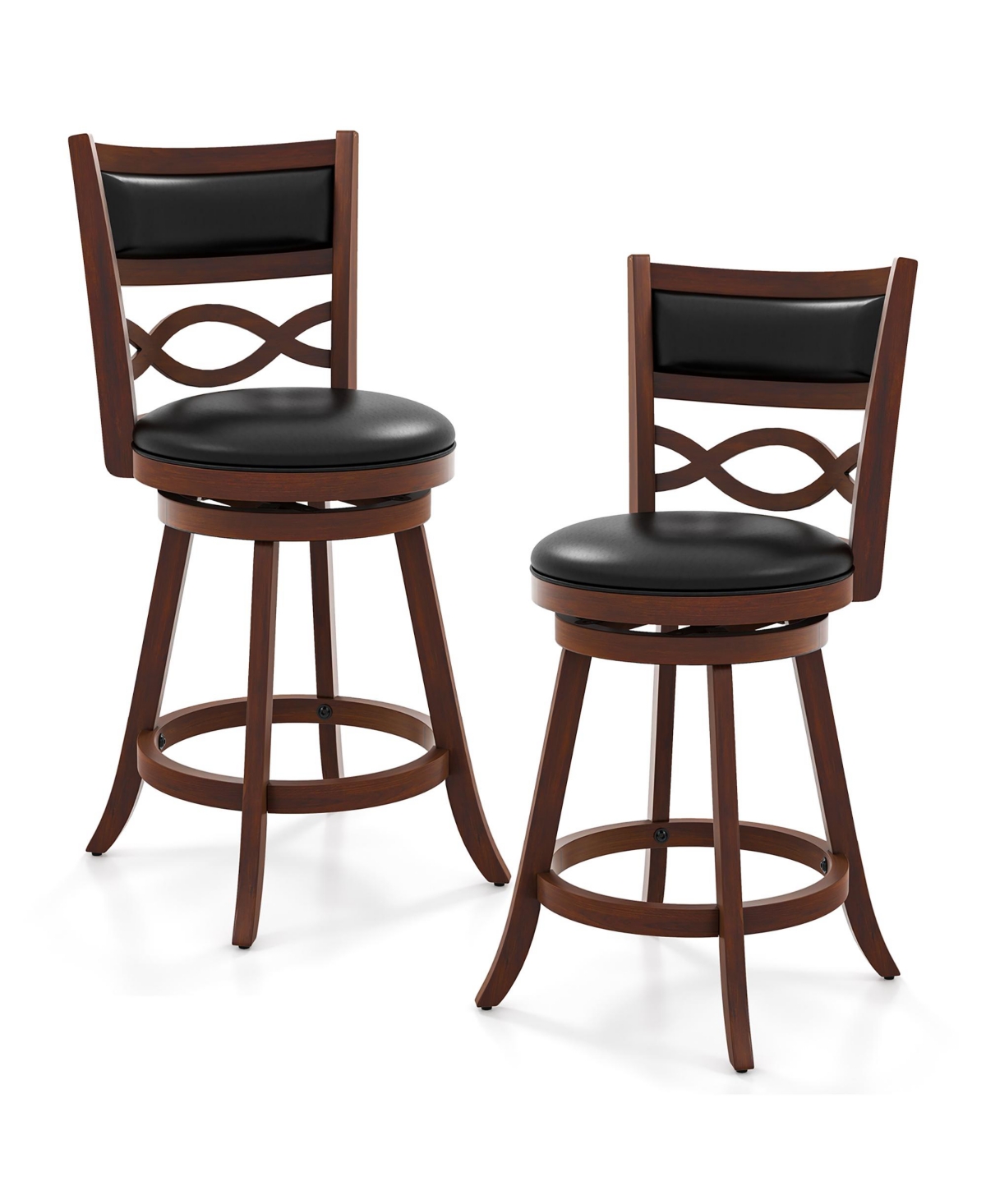 Click here for Gymax Bar Stools Set of 2 with Rubber Wood Frame F... prices