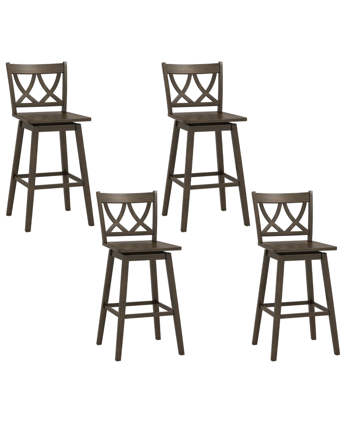 Click here for Gymax Bar Stool Set of 4 w/Rubber Wood Frame Swive... prices