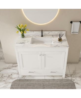 Click here for Sillysis Bathroom Vanity With Sintered Stone Carra... prices