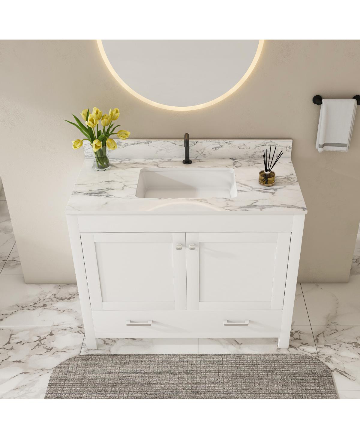 Click here for Sillysis Bathroom Vanity with Sintered Stone Carra... prices