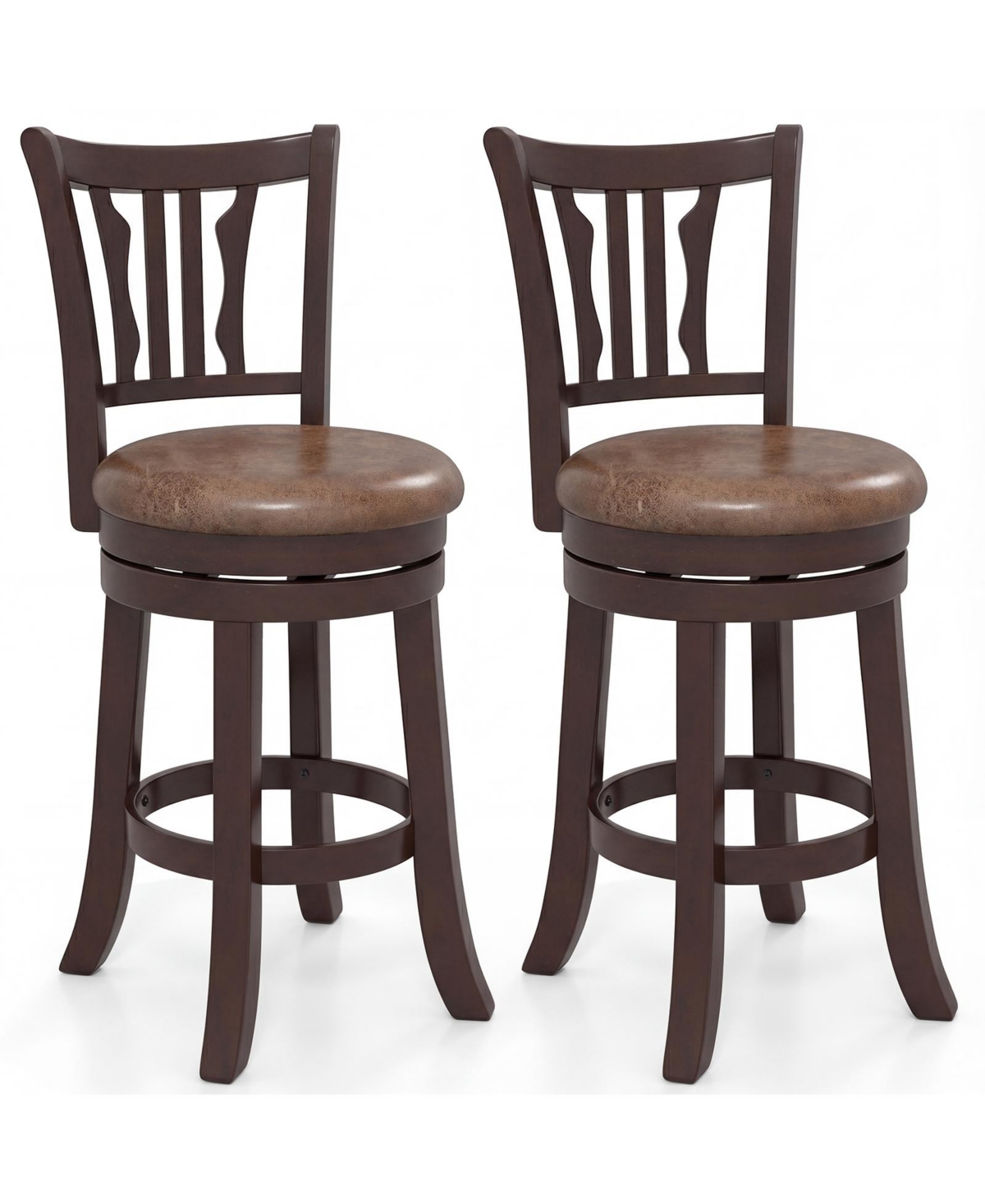 Click here for Sugift Counter Height Swivel Bar Stools Set of Two... prices