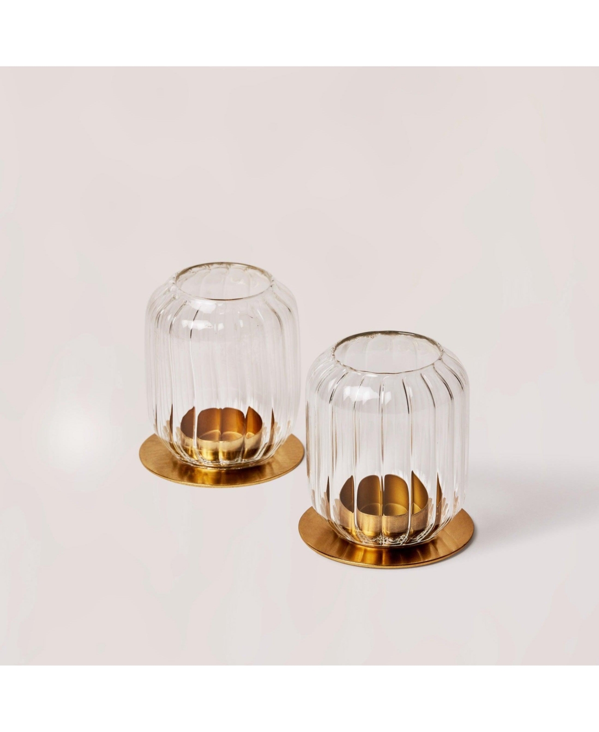 Click here for Fleck  Kira Glass Lantern - set of 2 - Gold prices