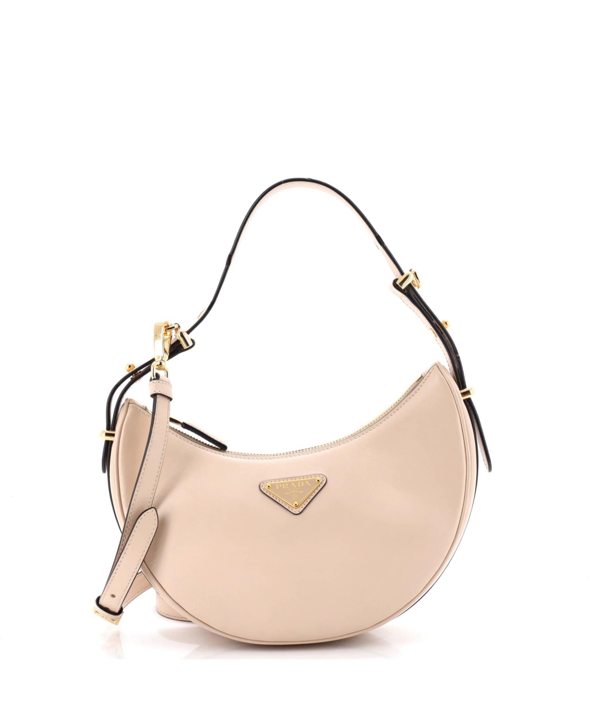 Click here for Pre-Owned Prada Small Arque Half Moon Hobo Leather... prices