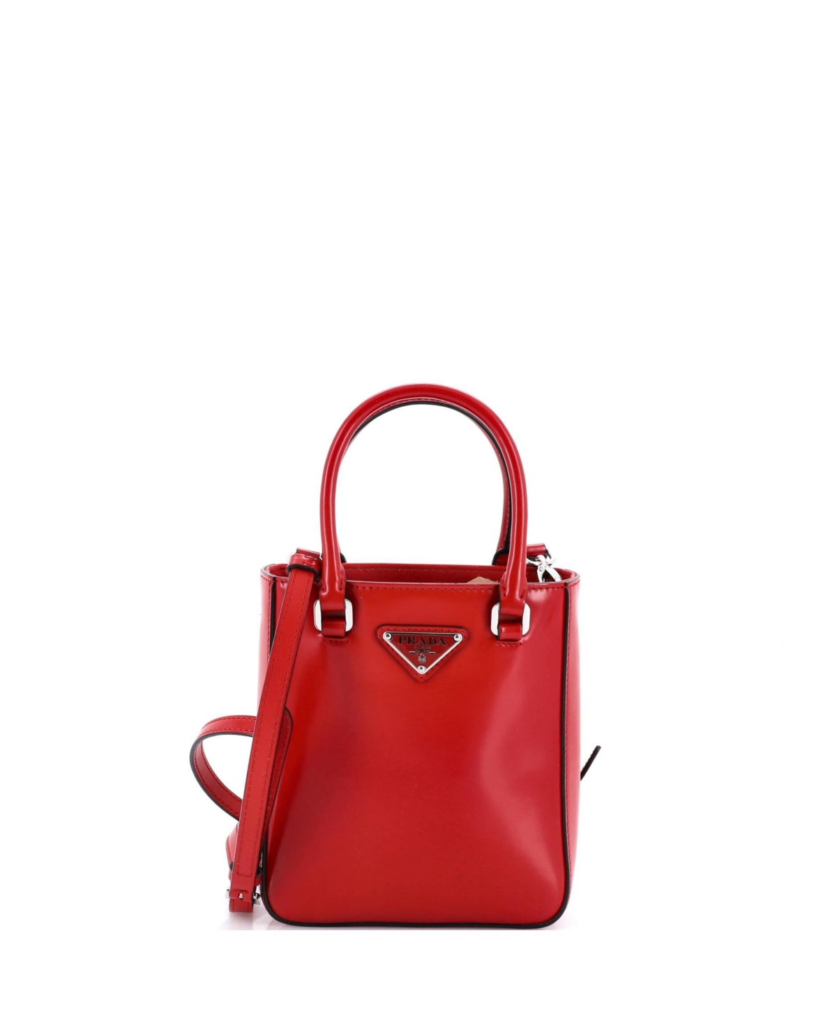 Click here for Pre-Owned Prada Small Convertible Tote Brushed Lea... prices