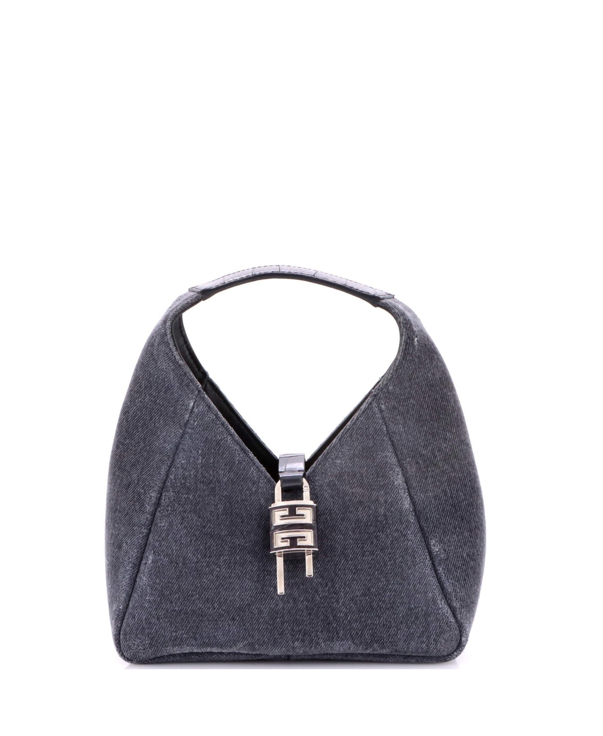 Click here for Pre-Owned Givenchy Mini Padlock Hobo Washed Denim... prices