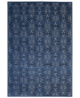 CLOSEOUT! Kelly Ripa Home Interlock KRH20 Ivory/Navy 7'9" x 10'10" Area ...