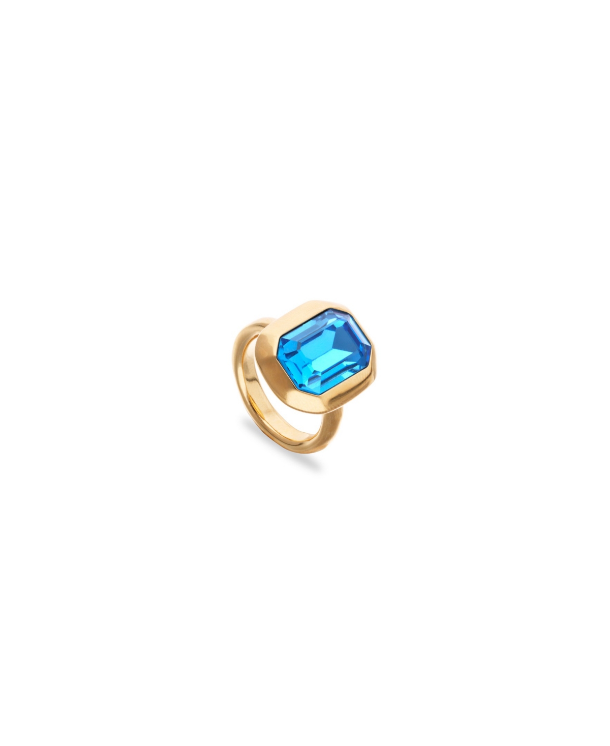Click here for UNOde50 Blue Faceted Crystal Ring - Gold prices