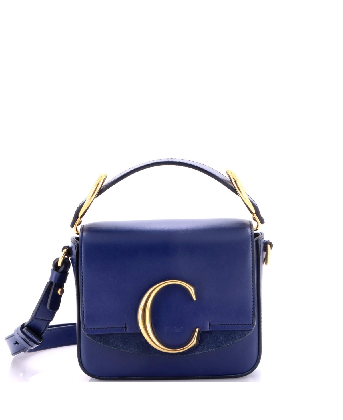 Click here for Pre-Owned Chloe Mini C Flap Bag Leather - Blue prices