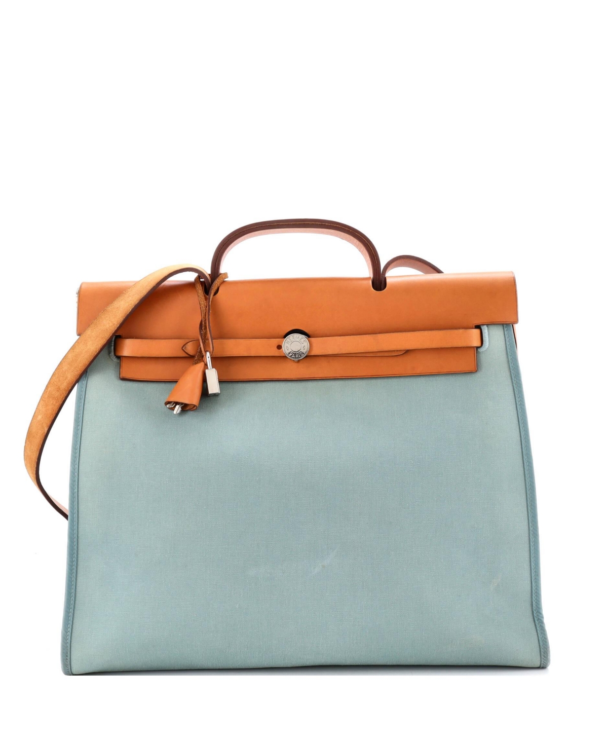 Click here for Pre-Owned HERMES 39 Herbag Zip Leather and Toile -... prices