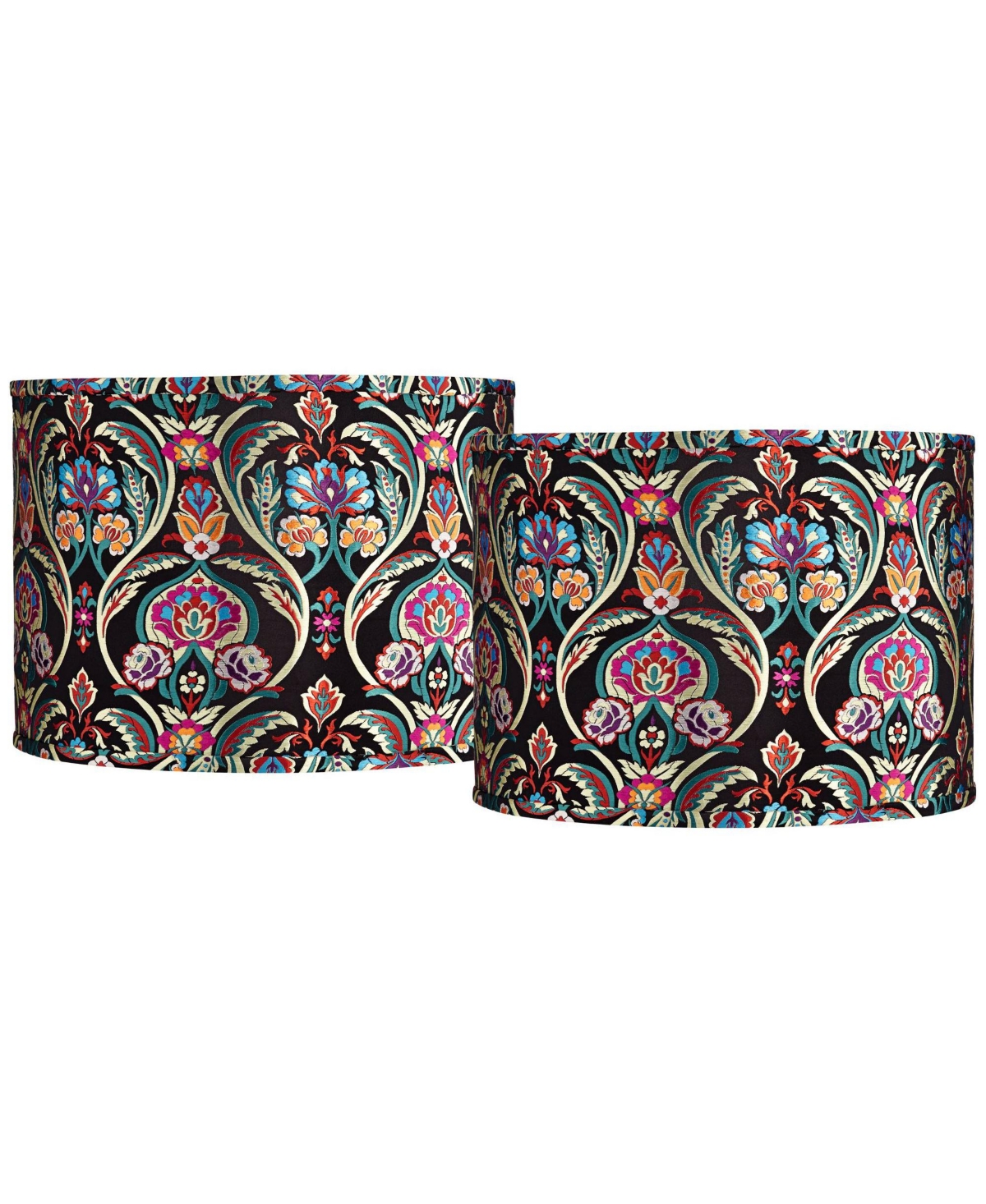 Click here for Springcrest Set of 2 Drum Print Lamp Shades Bohemi... prices